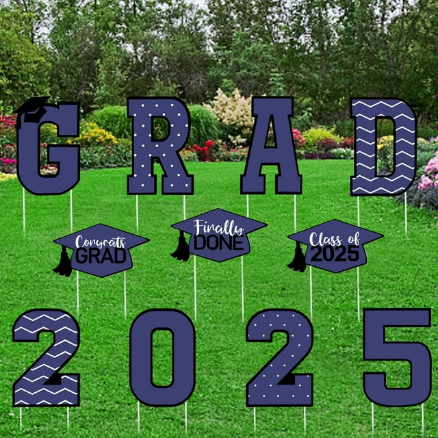 Nrnio 11 Pcs 2024 Graduation Yard Signs, Congrats Grad Lawn Signs with ...