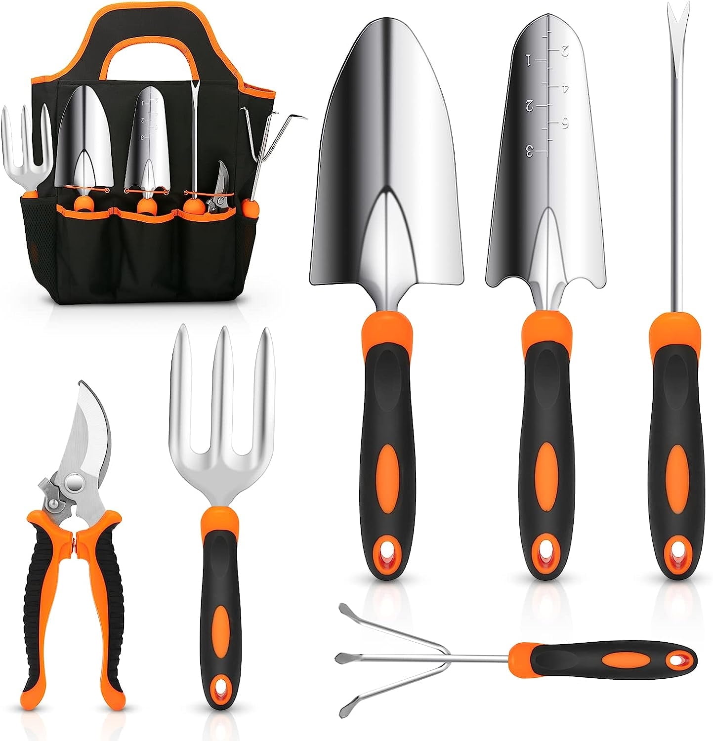Nrnio Garden Tool Set, Stainless Steel Gardening Tools, Non-Slip Rubber ...