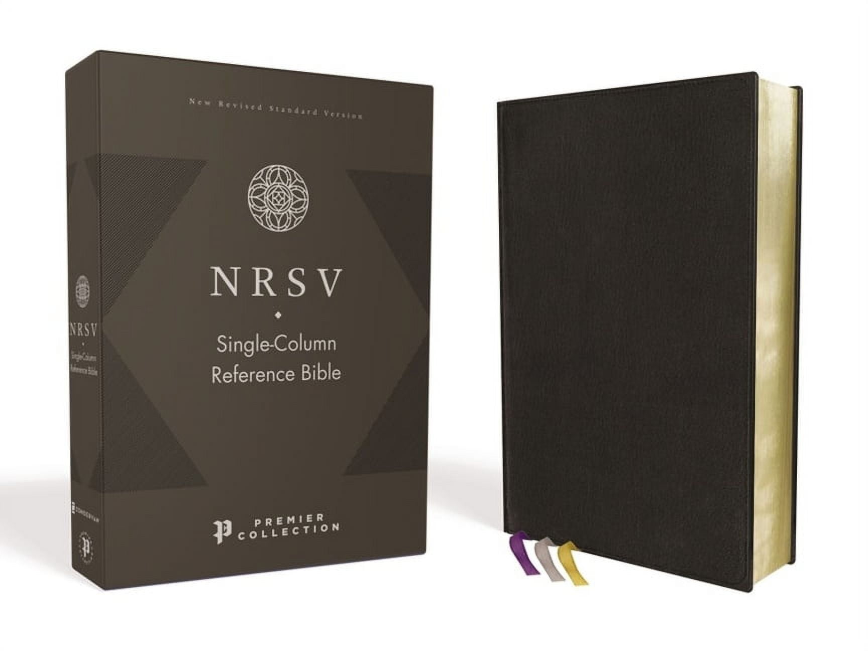 Nrsv, Single-Column Reference Bible, Premium Leather, Goatskin, Black ...
