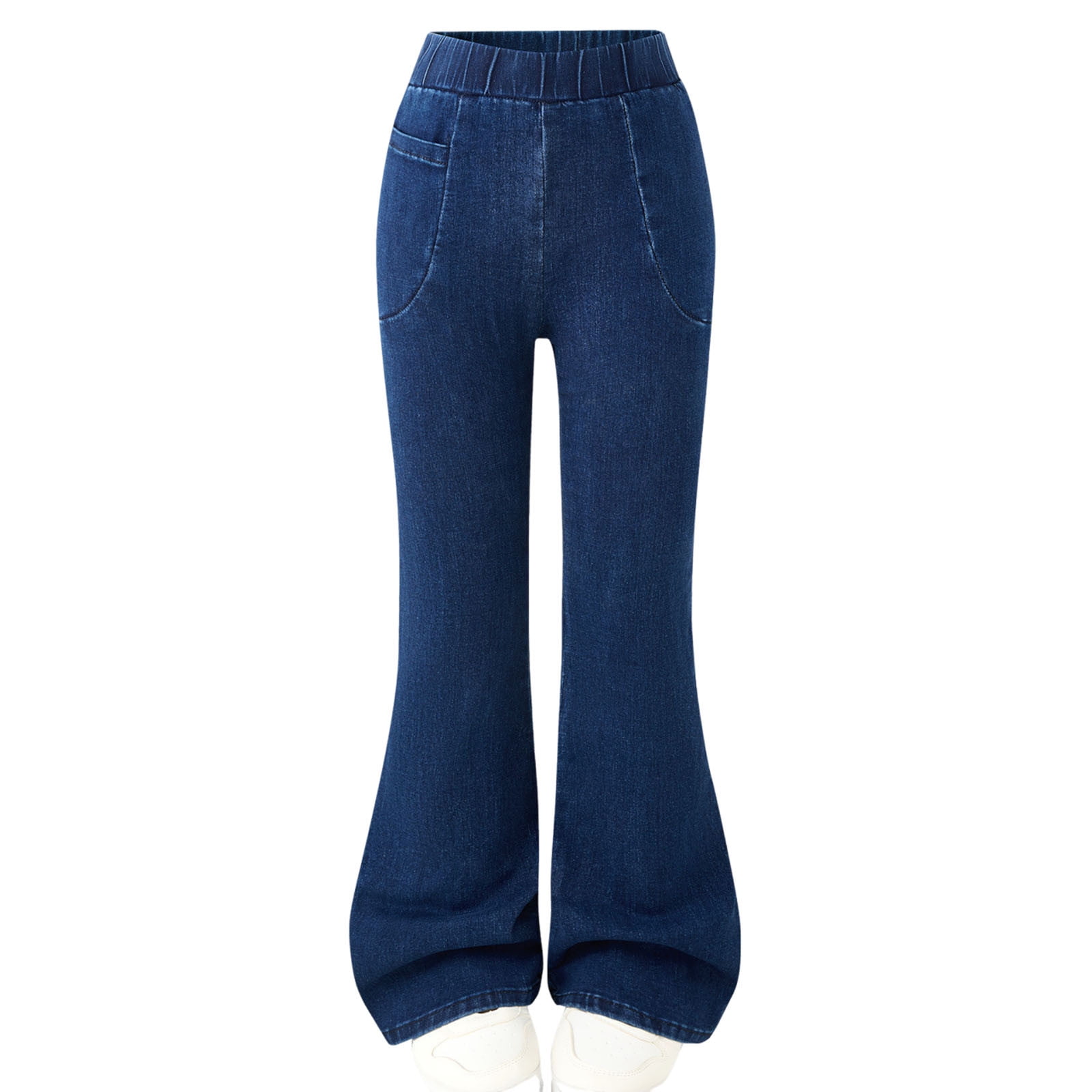 Nskgu Girls Flare Jeans Long Bell Bottom Wide Leg Denim Pants Elastic ...