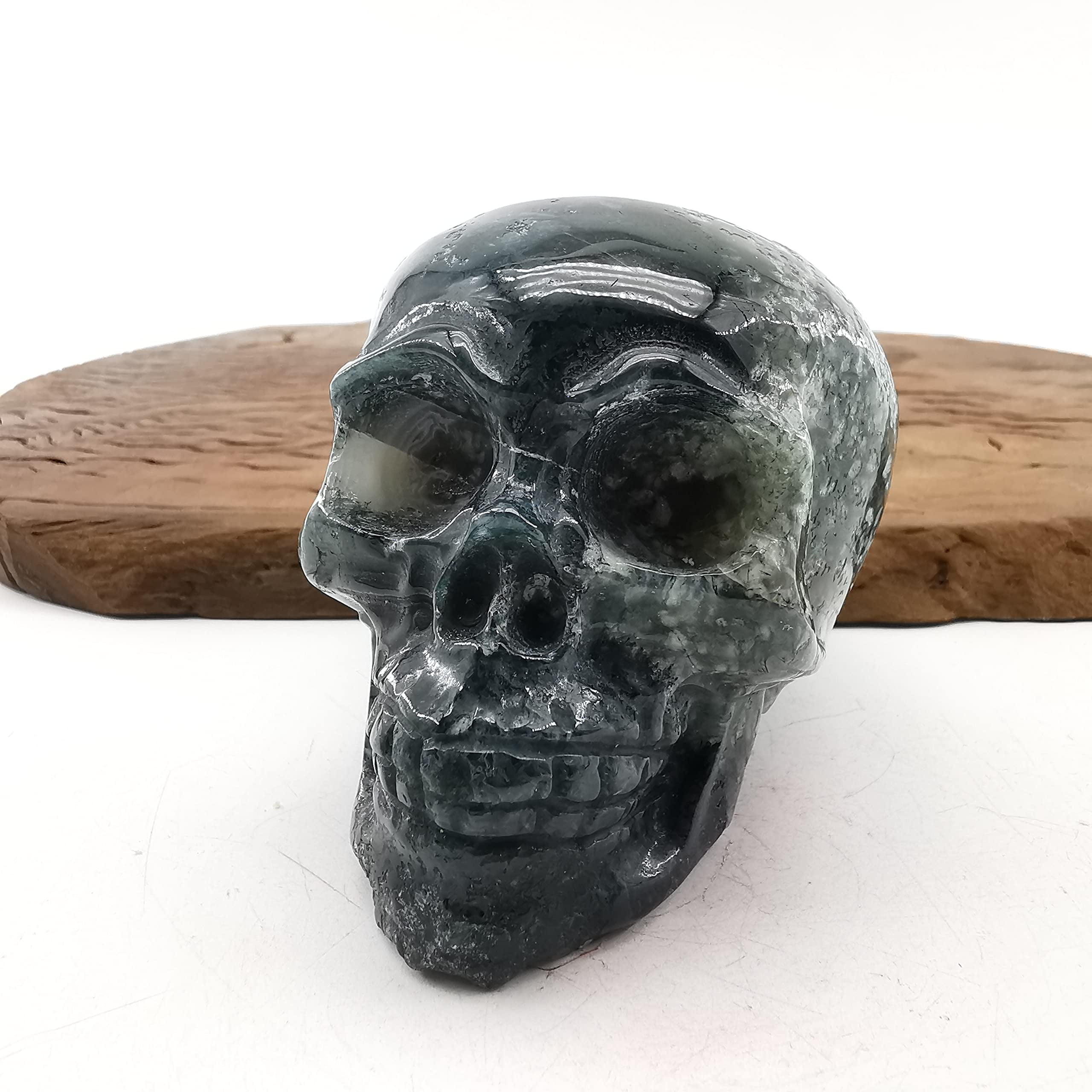 NsmjodStone Natural Quartz Crystal Skull Sculpture Crafts Collection Desktop Skull Miniature ...