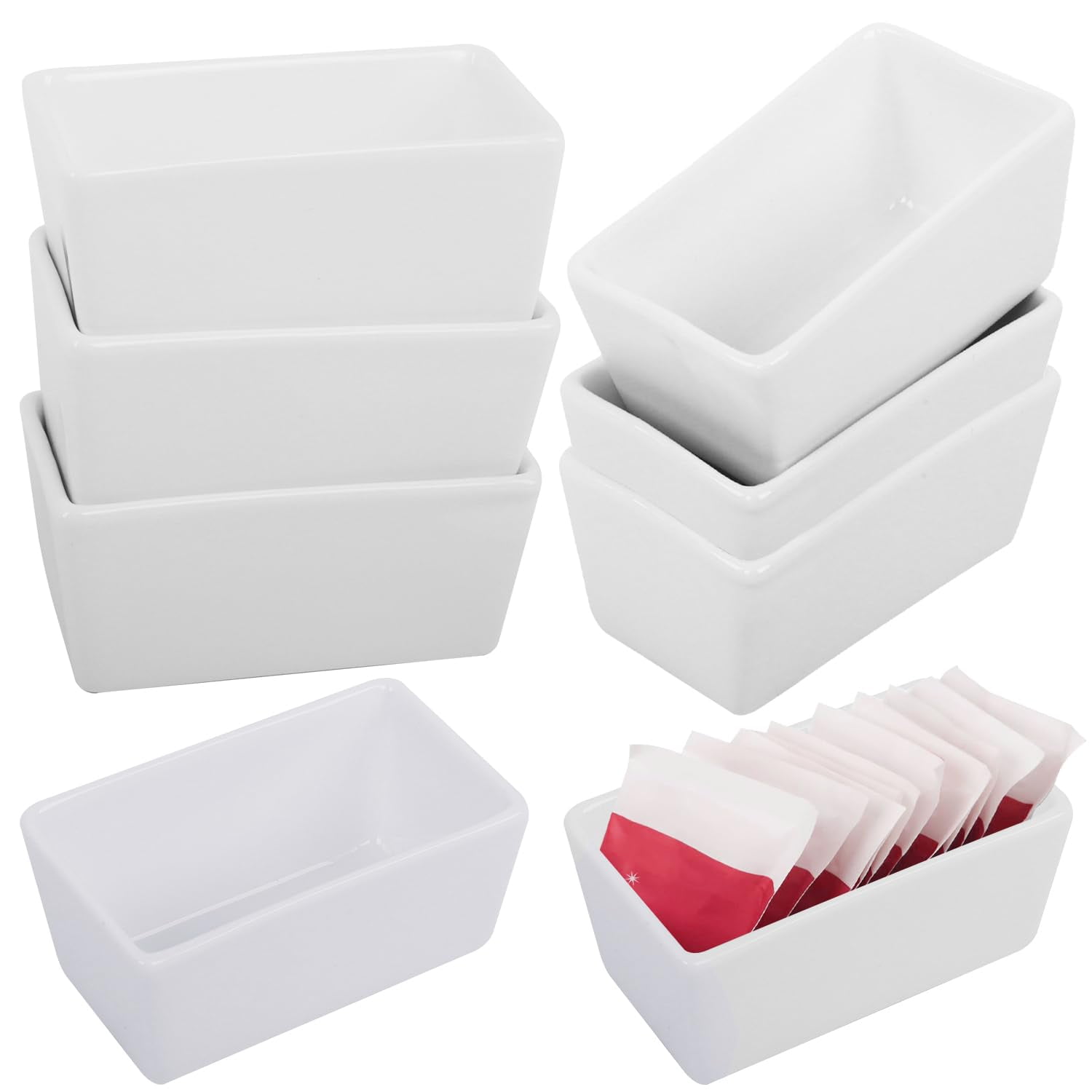 Nsmykhg Ceramic Sugar Packet Holders, 8 Pack 5 Oz Porcelain Sugar Bag ...