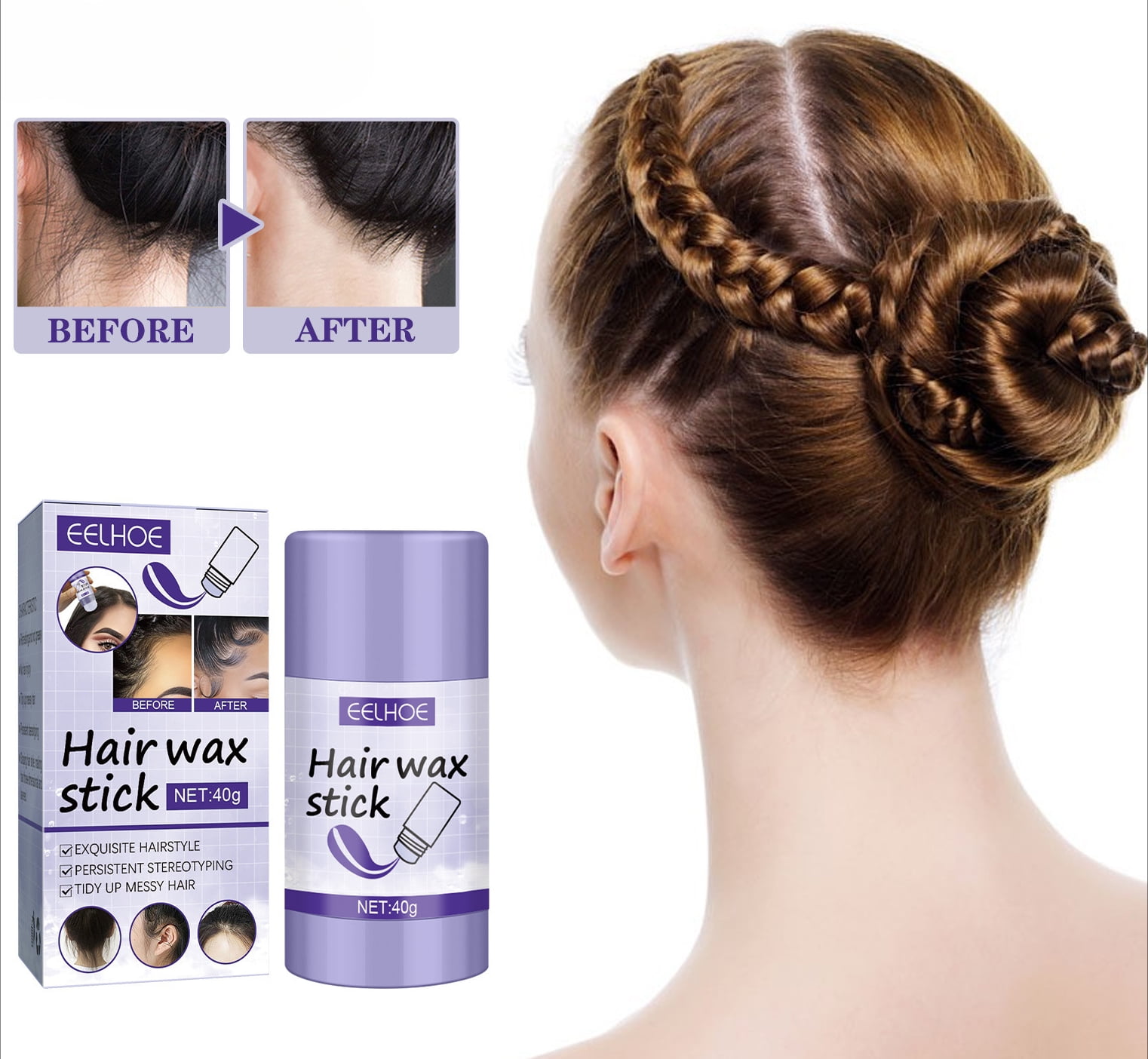 Nspiel Hair Wax Stick Flyaway Control Non Greasy Frizz Free Hair Pomade Stick For Women And Men