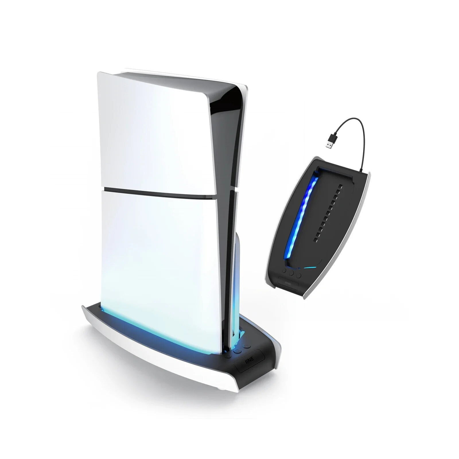 Nspiel for PS5 Slim Console Stand Base with RBG Light Accessories for ...