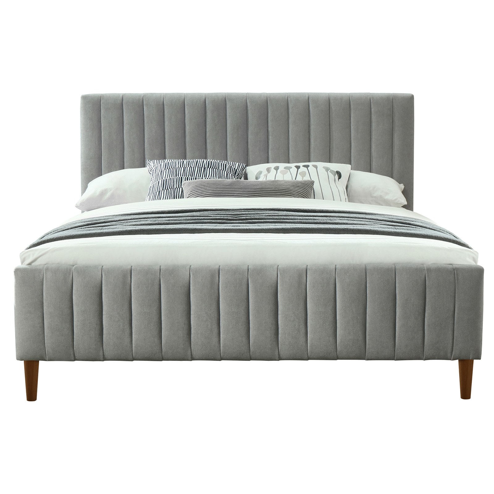 Nspire 101-622K-LG 78 in. Hannah Platform Bed in Light Grey - King Size ...