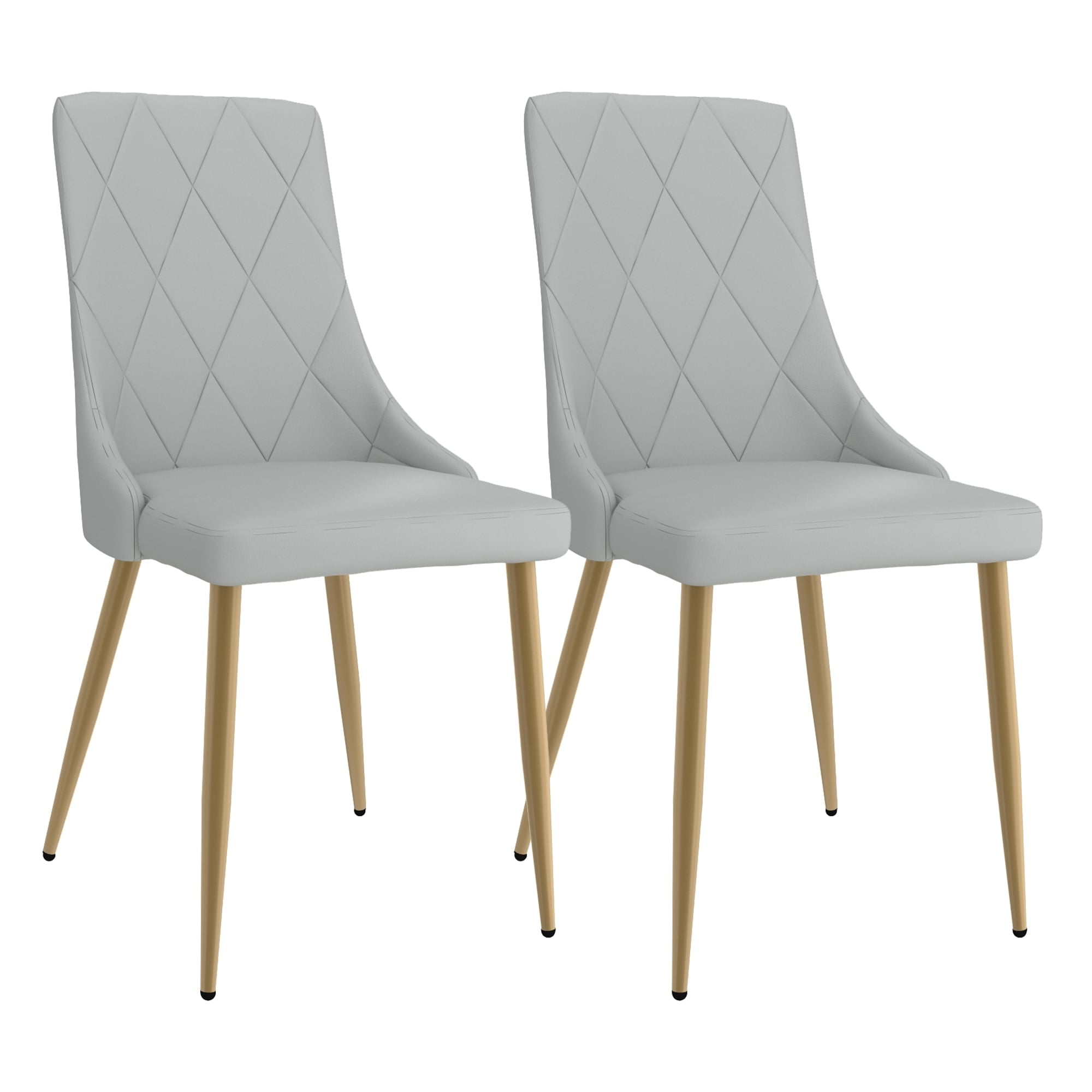 Antoine 20" Faux Leather Upholstered Side Chair in Light Gray (Set of 2 ...