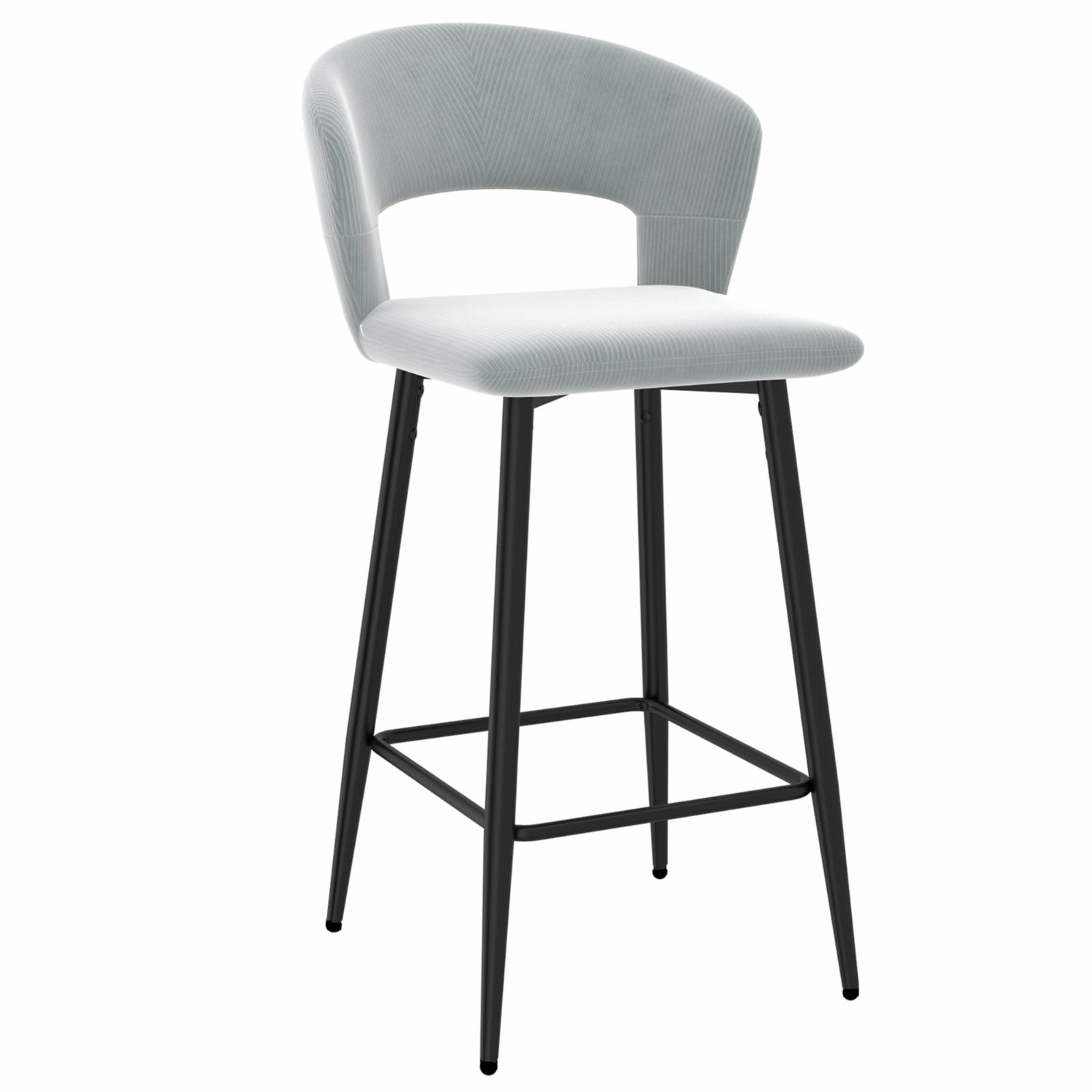 Nspire 203-532LGY 26 in. Camille Counter Stool, Light Grey & Black ...