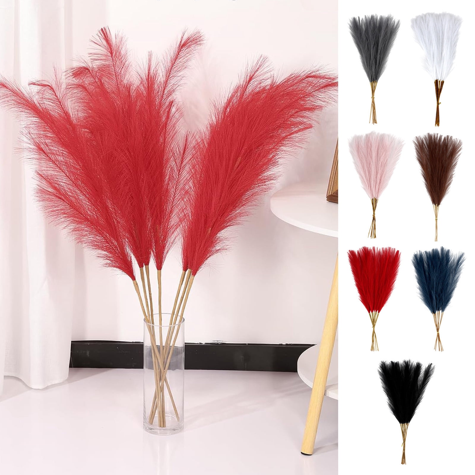 Nsxcdh Artificial Flowers Pampas Grass Decor Faux Velvety Pompas Gothic ...