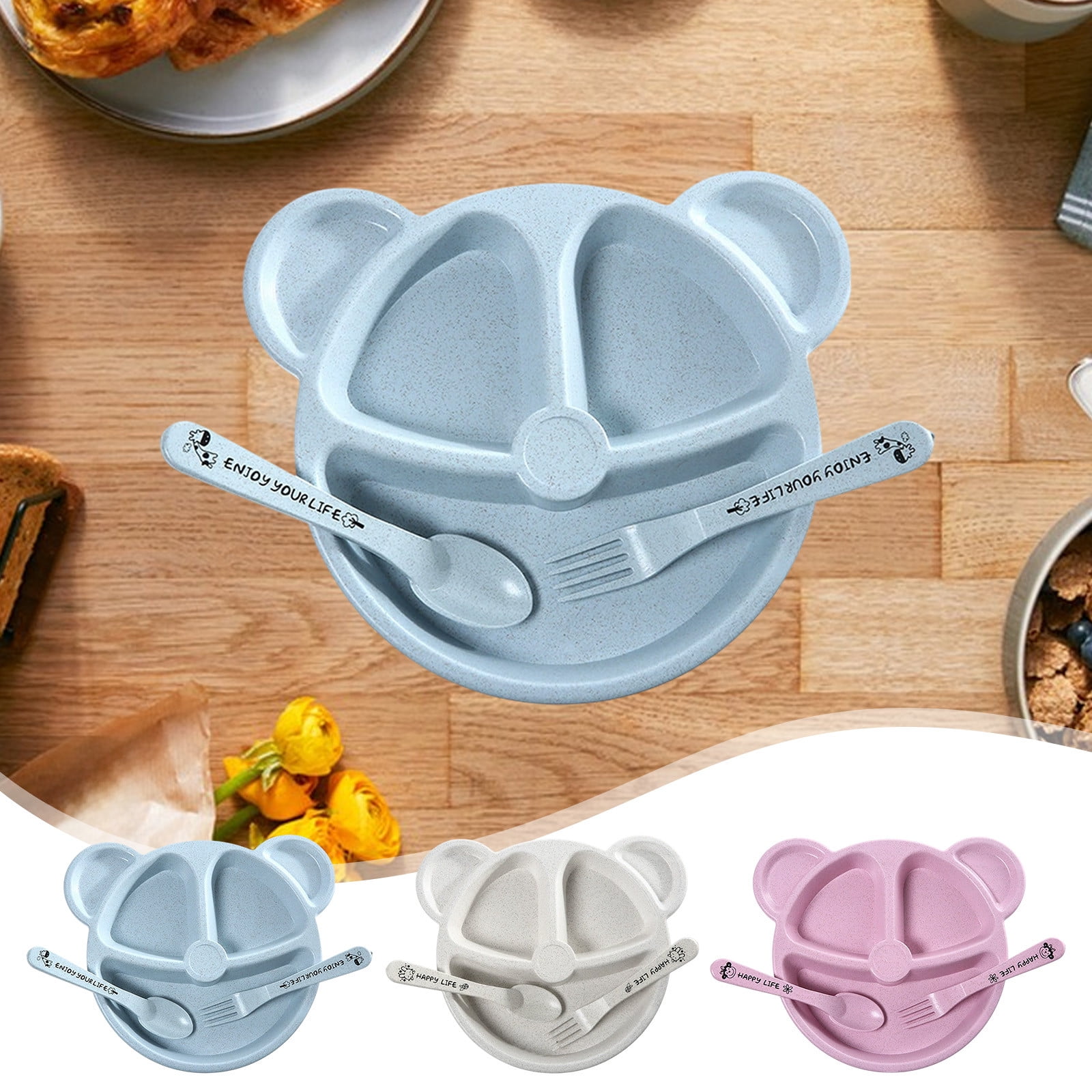 Nsxcdh Baby Suction Feeding Bowl with Divided Sections, Food Grade ...