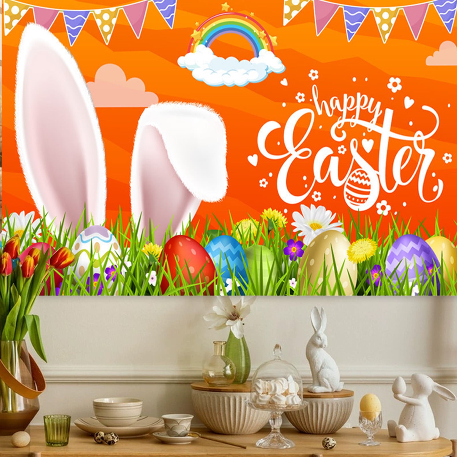 Nsxcdh Banner with Grommets Easter Banners 3 Different Sizes Holiday ...