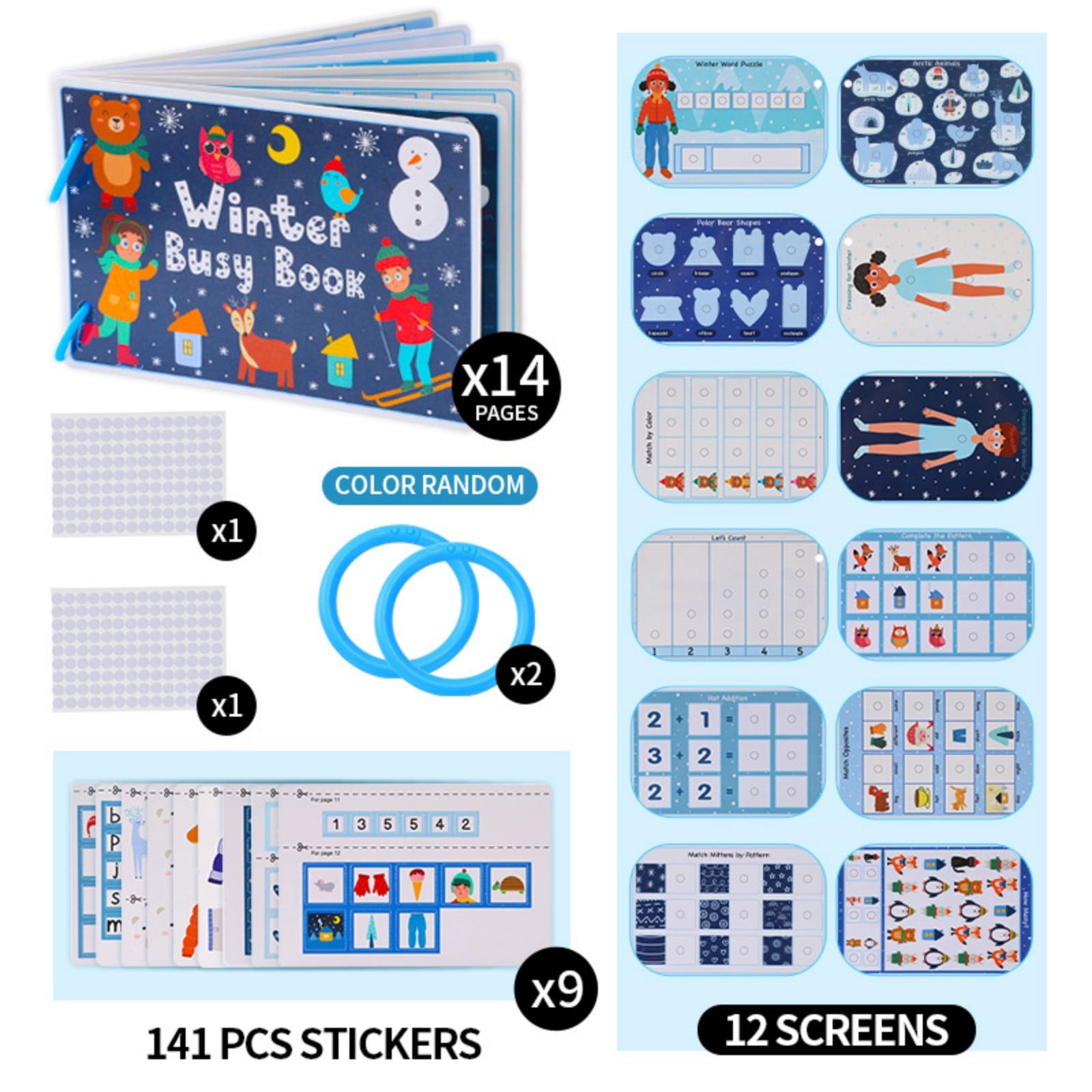 Nsxcdh Busy Book for Kids Educational Tear Paste Flip Through Spring ...