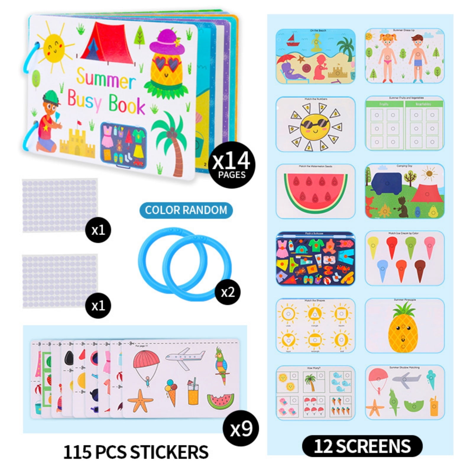 Nsxcdh Busy Book for Kids Educational Tear Paste Flip Through Spring ...