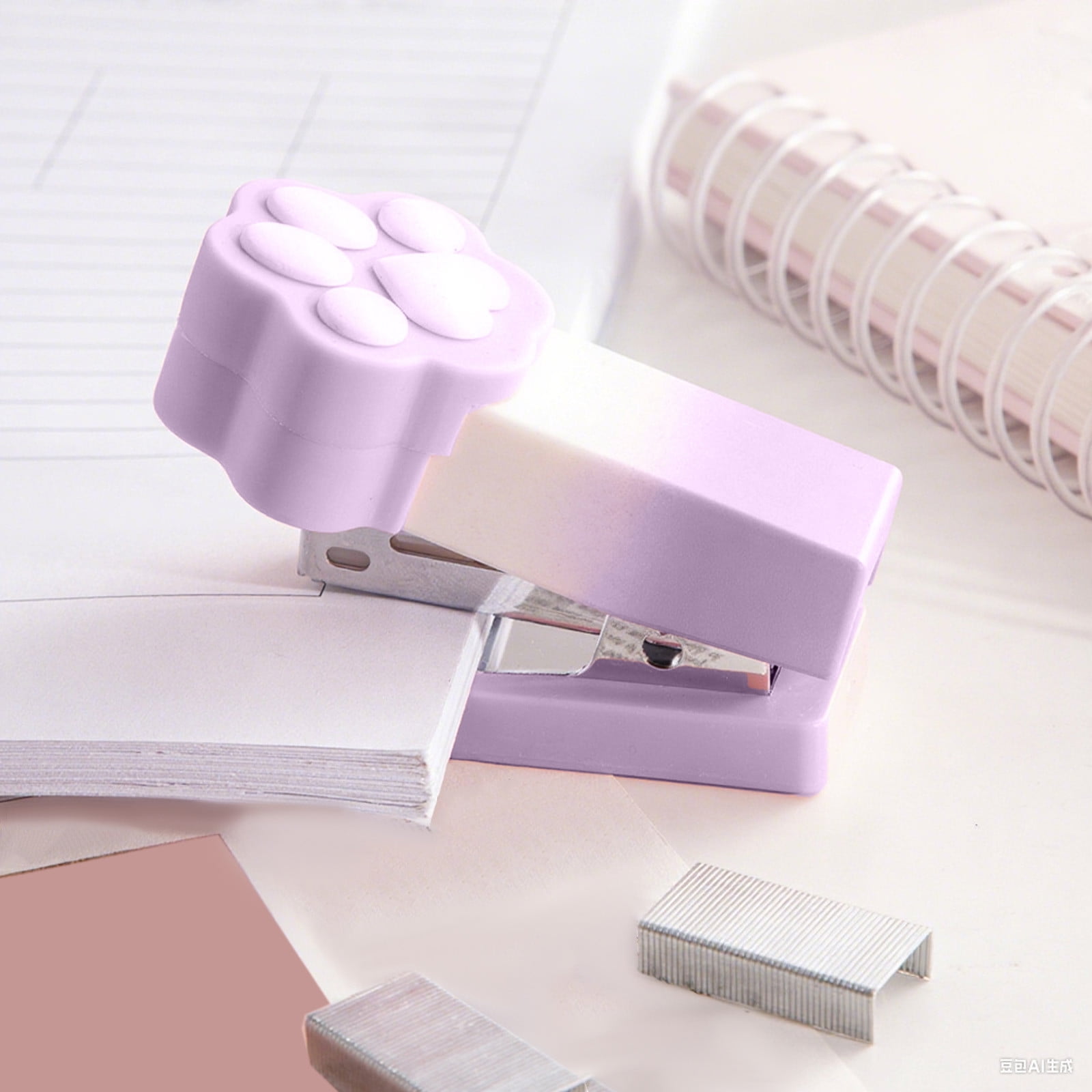 Nsxcdh Cat Paw Mini Stapler Gradient Color Desktop Stapler Includes 400 ...