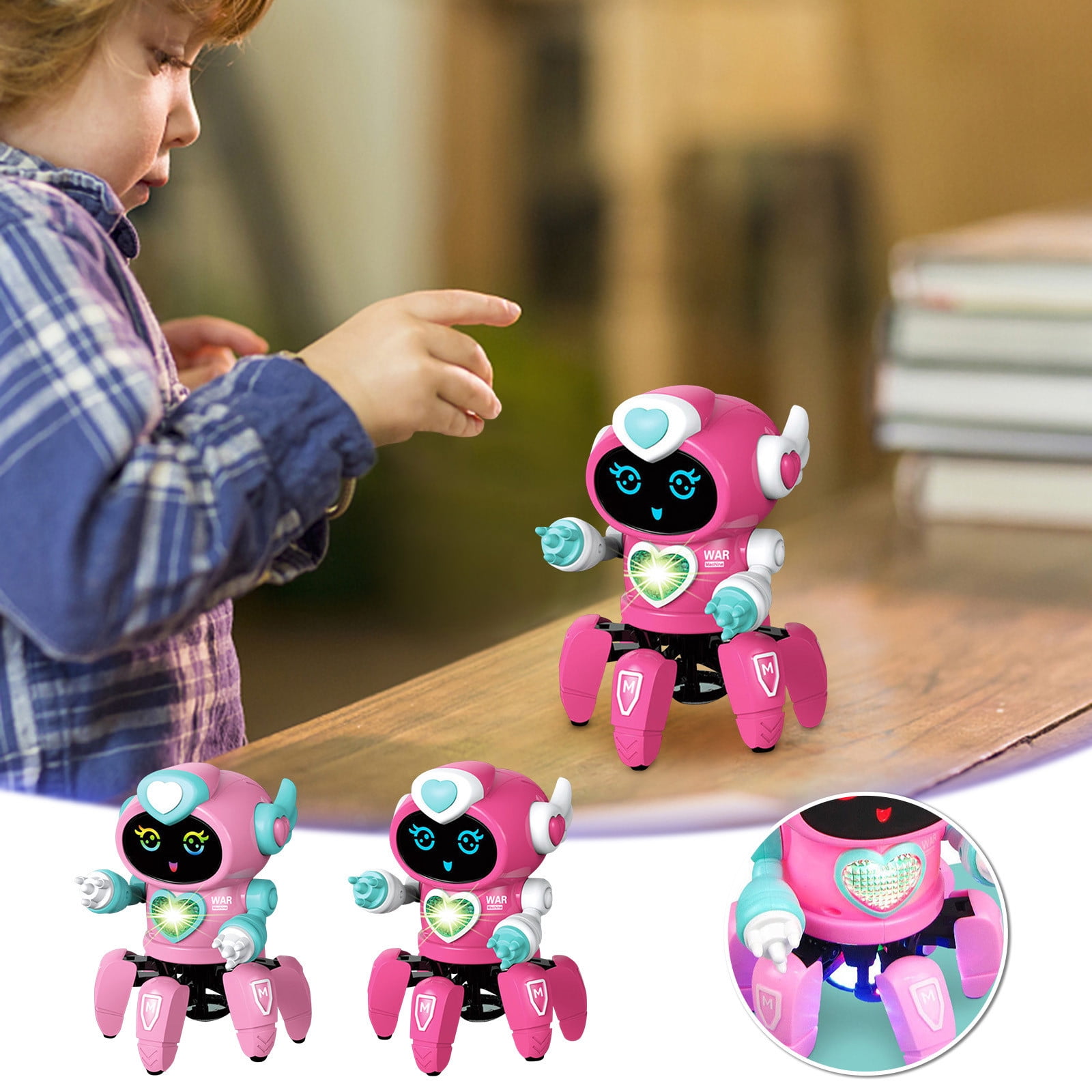 Nsxcdh Creative Art Toys for Preschoolers Children's Robot Cool Music ...