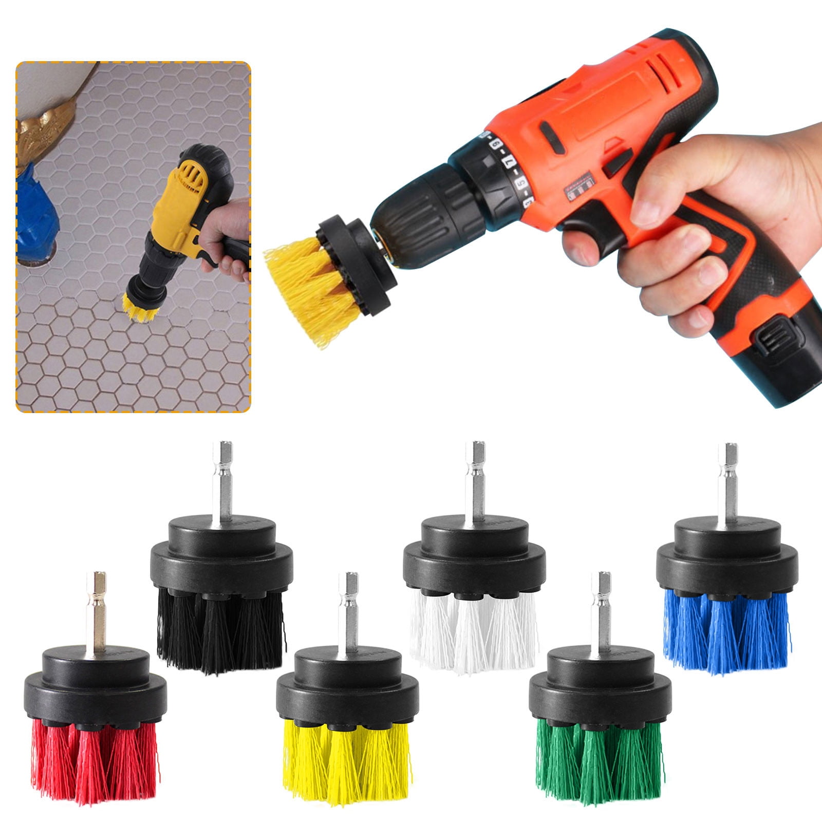 Nsxcdh Drill Brush Cleaning Carpet Tile Sink Quick Change Shaft Nylon ...