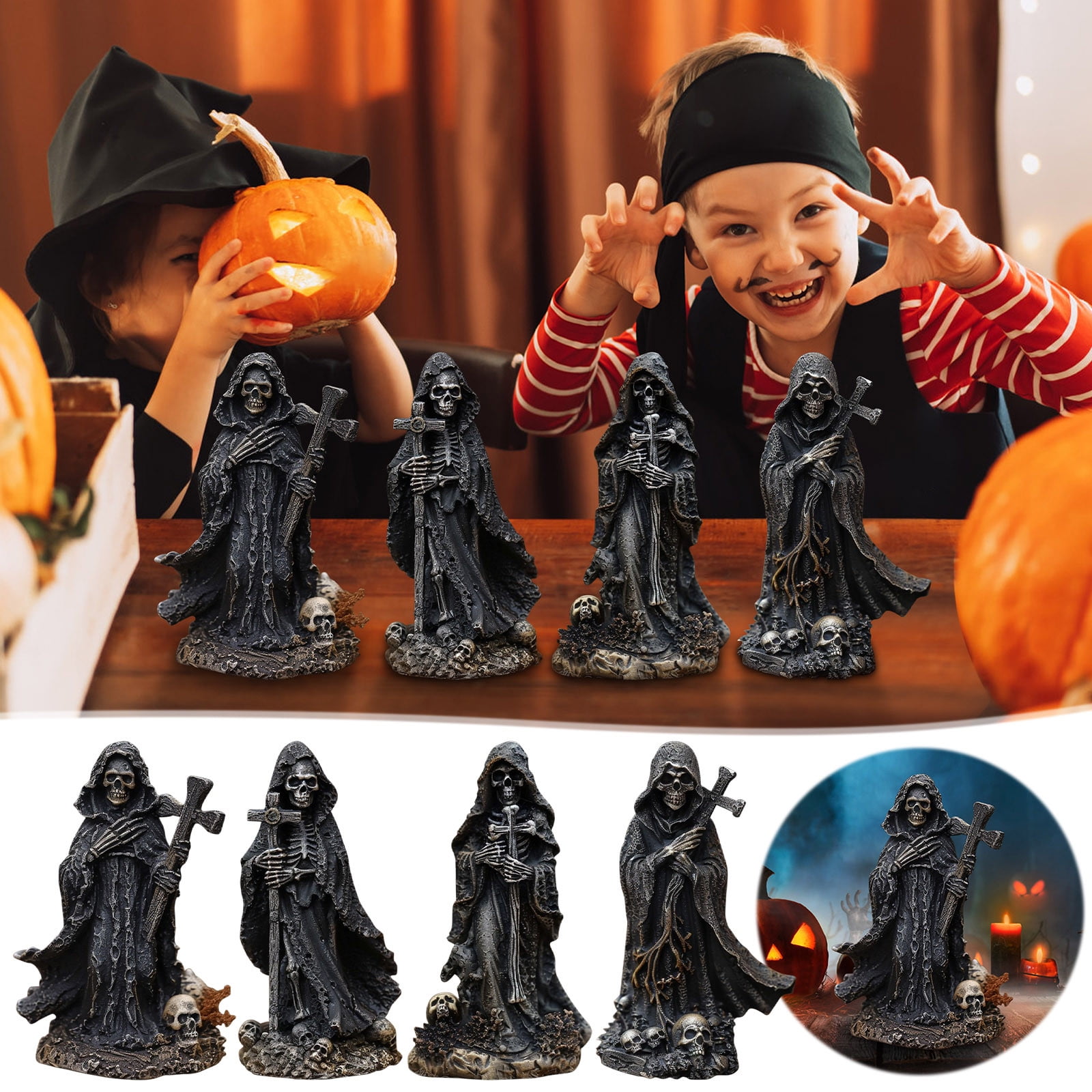 Nsxcdh Educational Toys for Kids Grim Statue Holding Santa Muerte ...