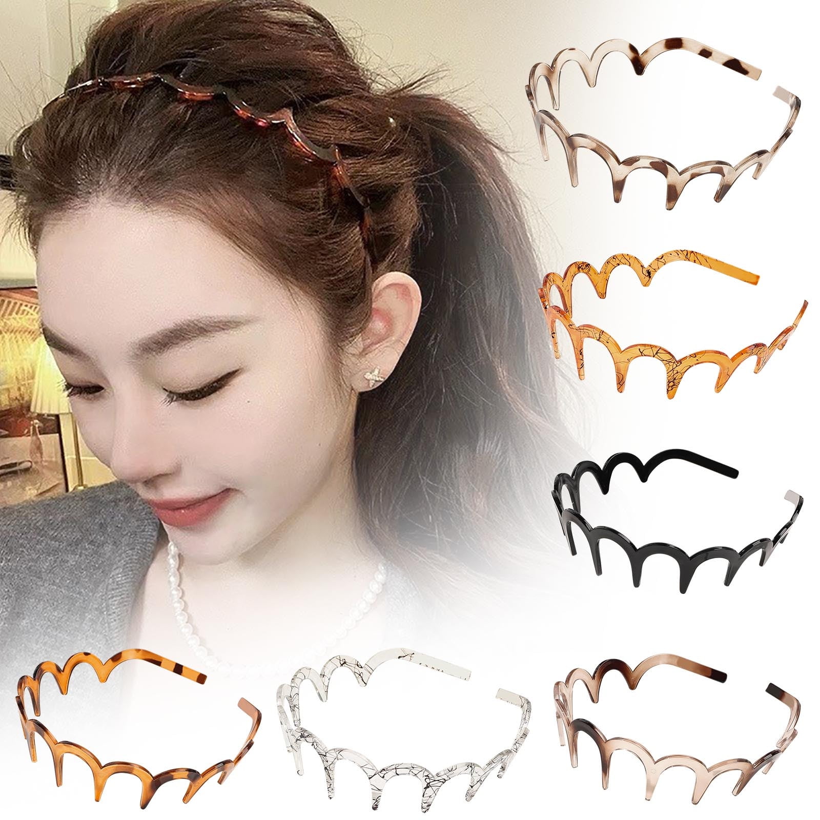 Nsxcdh Hair Accessory U-Shaped Tooth Comb Headband Large Wave ...