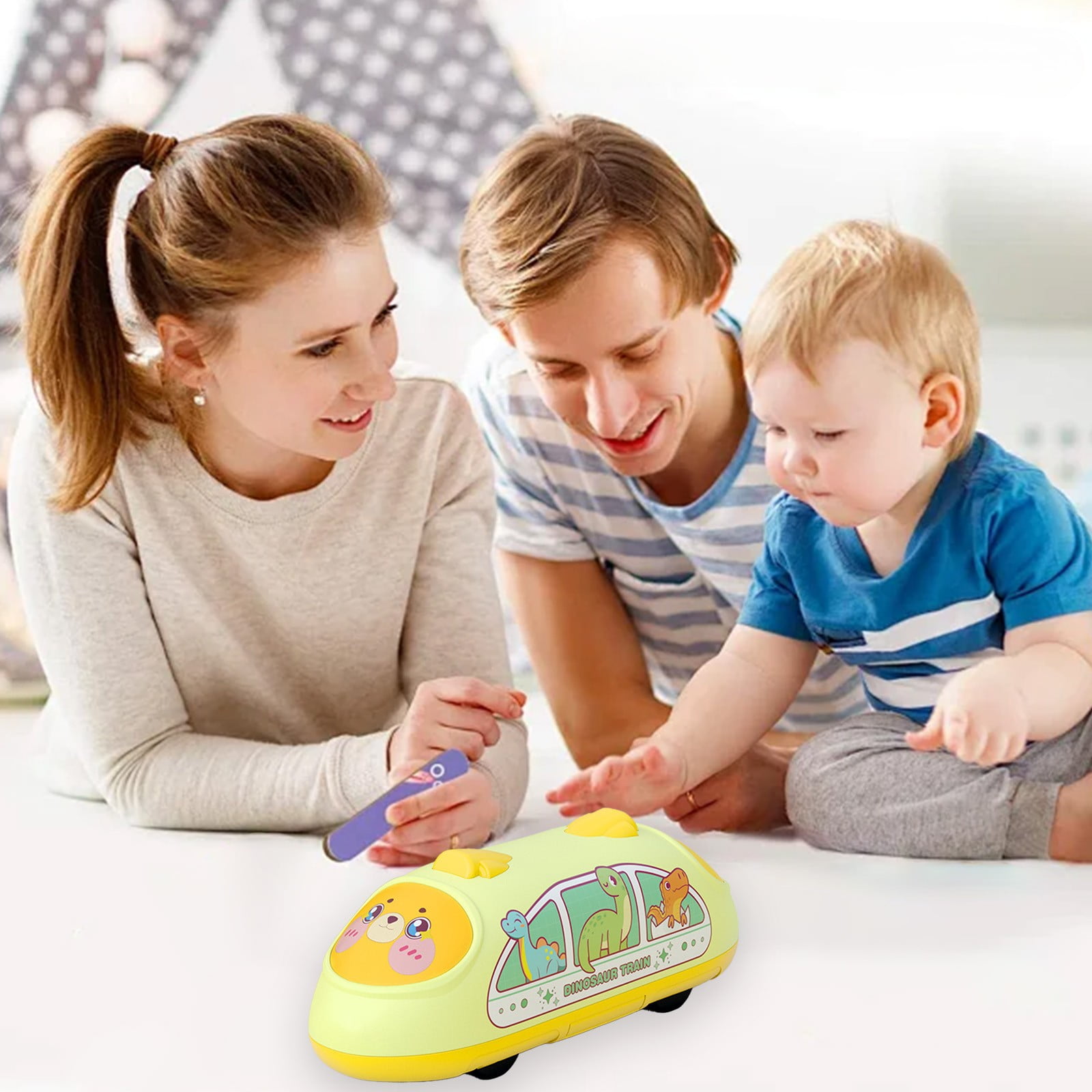 Nsxcdh Interactive Toys for Toddlers Pull Back Train Toy for Kids With Colorful and Effortless ...