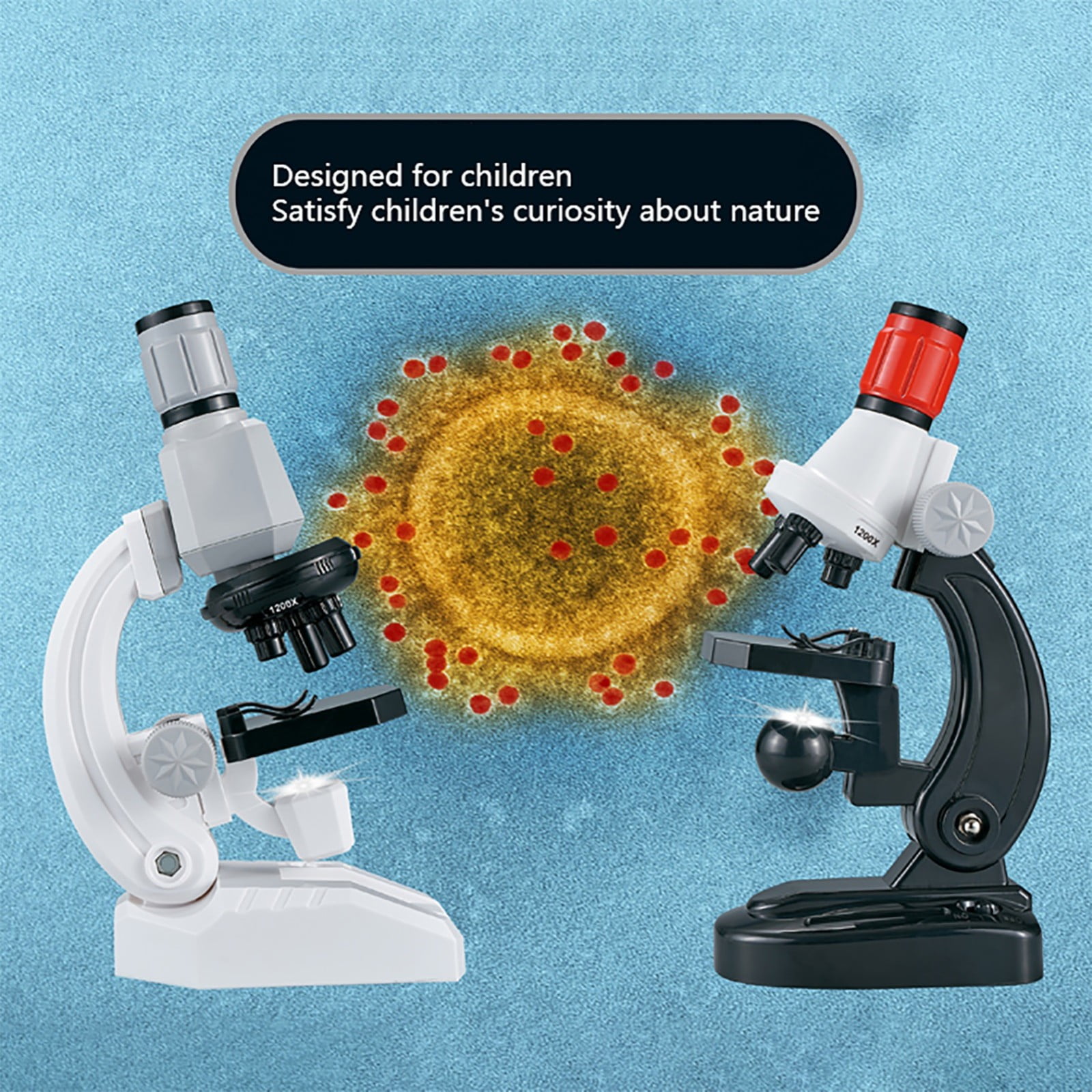 Nsxcdh Interactive Toys for Toddlers Science Kits for Kids Microscope ...