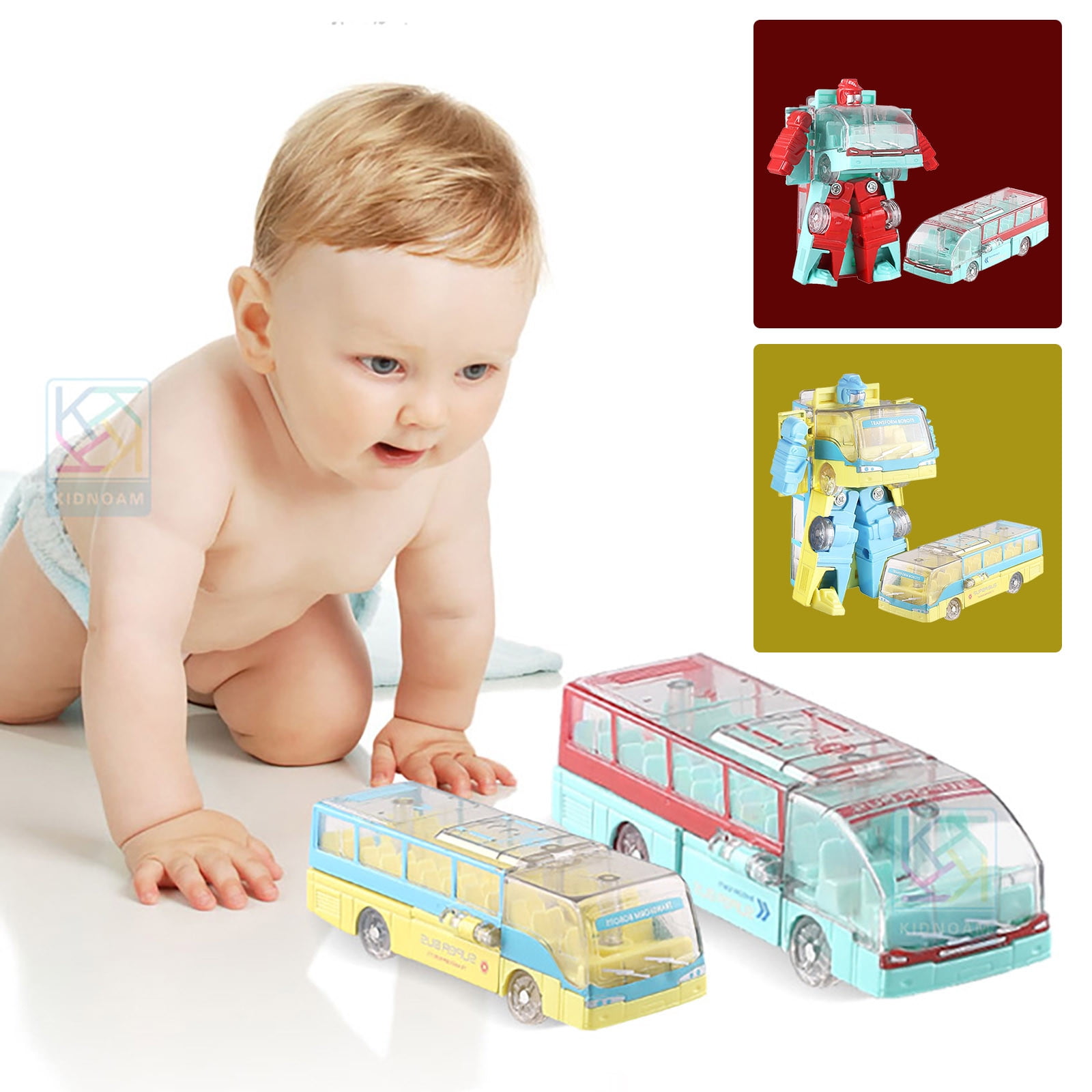Nsxcdh Kids Toys Bus Vehicle Transforming Robot - Model Toy with ...