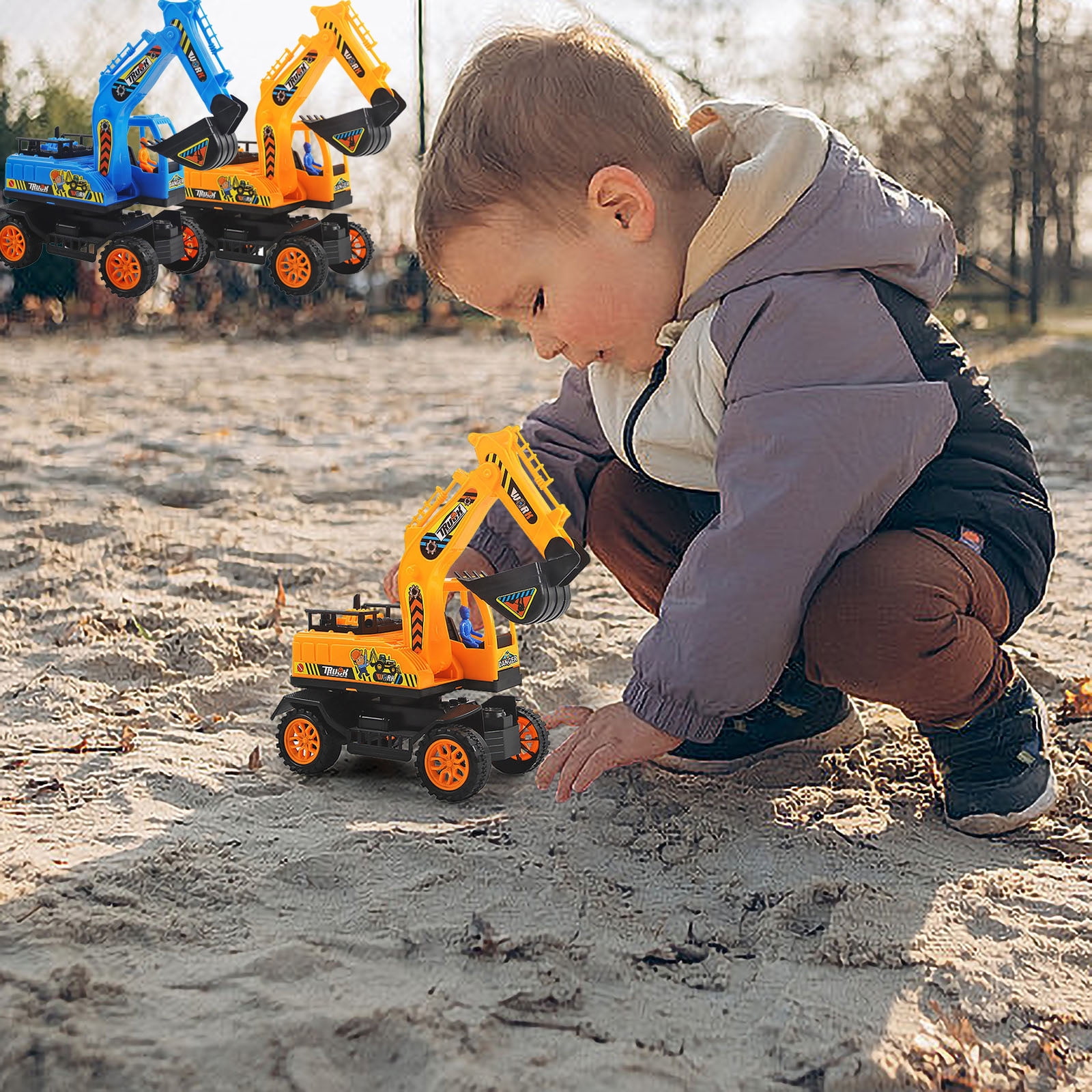 Nsxcdh Kids Toys Fall Engineering Vehicle Boy Inertial Excavator ...
