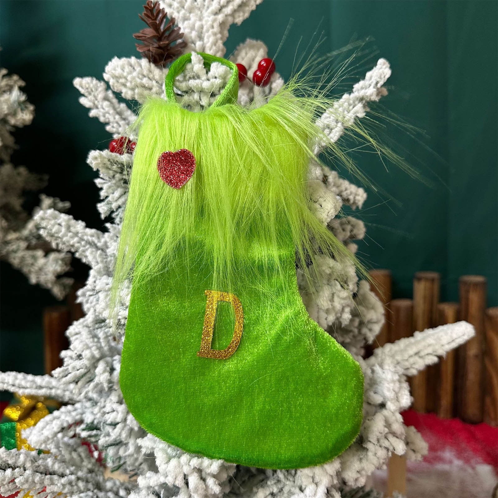 Nsxcdh Knitted Christmas Stocking Embroidered Letter Candy Gift Bag 7x4 ...