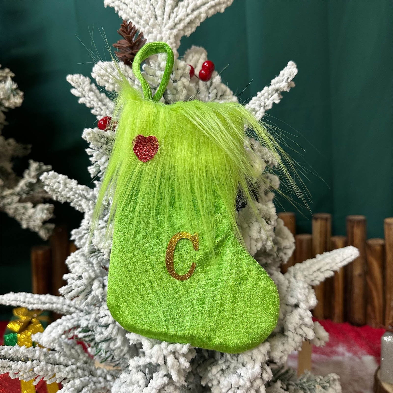Nsxcdh Knitted Christmas Stocking Embroidered Letter Candy Gift Bag 7x4 ...