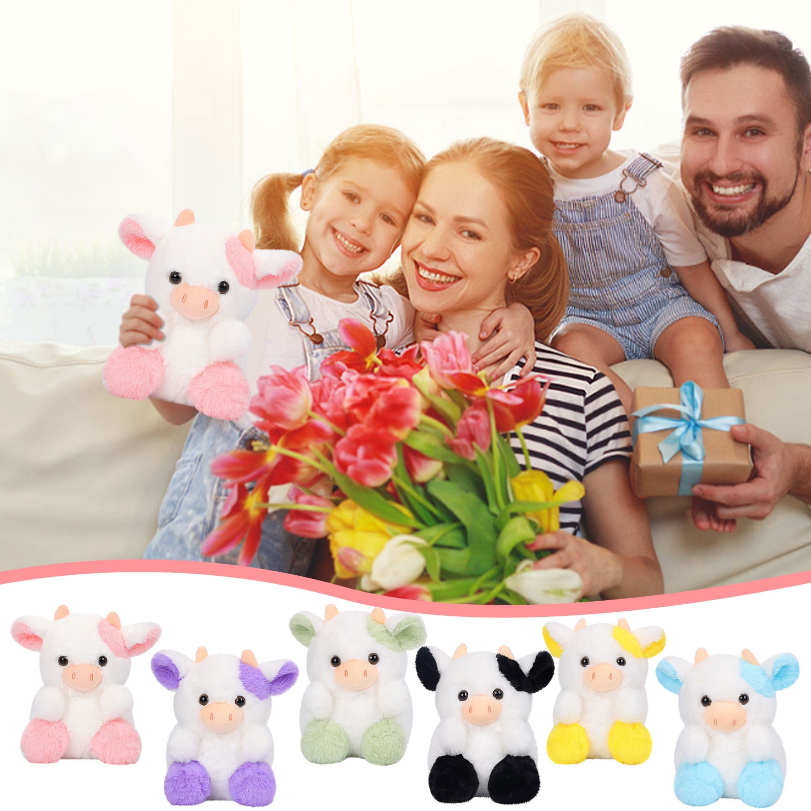 Nsxcdh Large Stuffed Animal for Kids Cow Toy Cute Strawberry Cow Doll ...