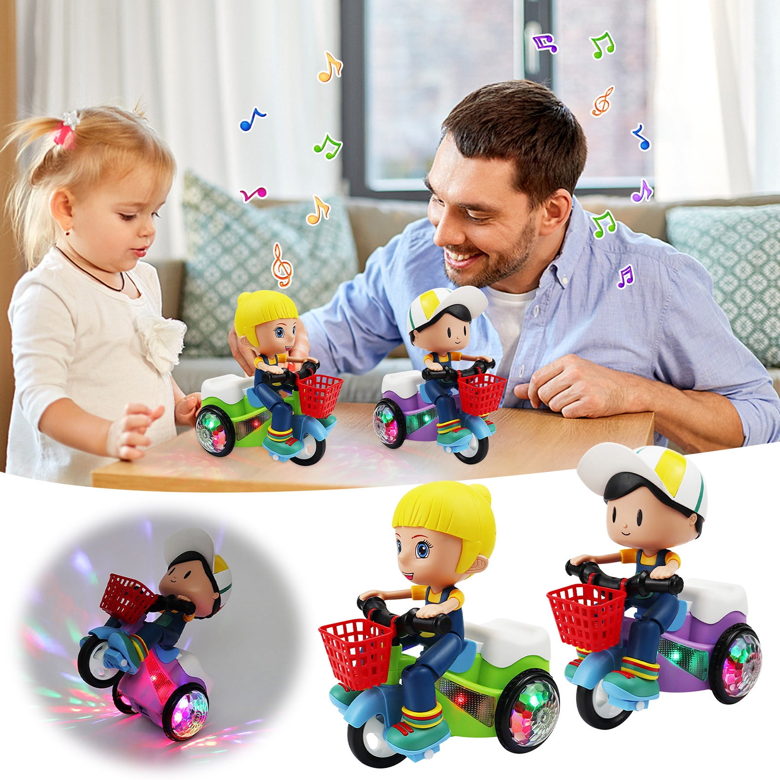 Nsxcdh Pretend Play Toys for Children Children's Stunt Tricycle Toy Boy ...
