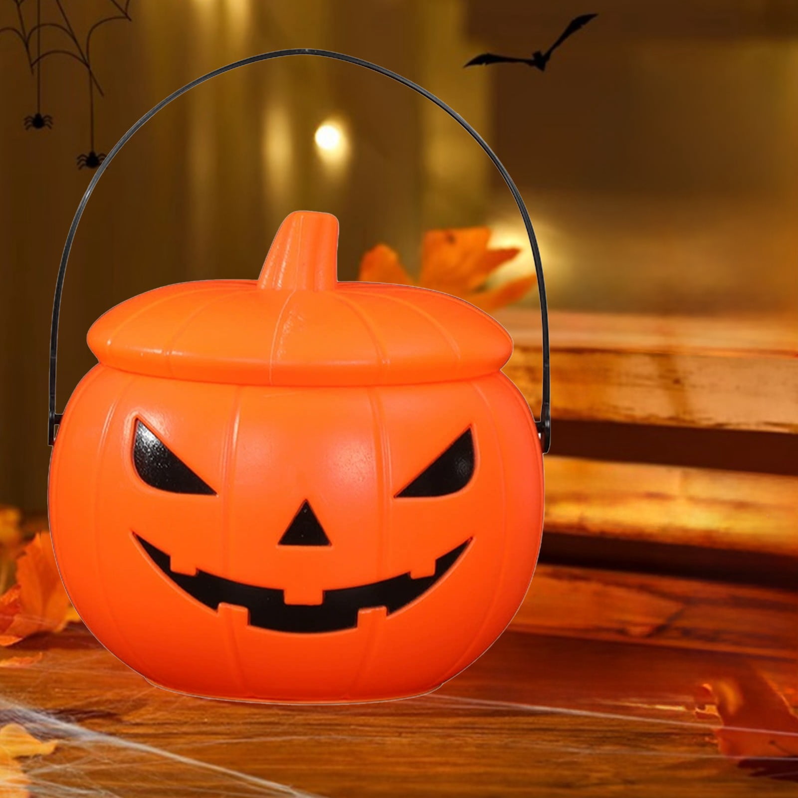 Nsxcdh Pumpkin Candy Bucket with Light,Plastic 20x16x16cm,Warm Glow ...