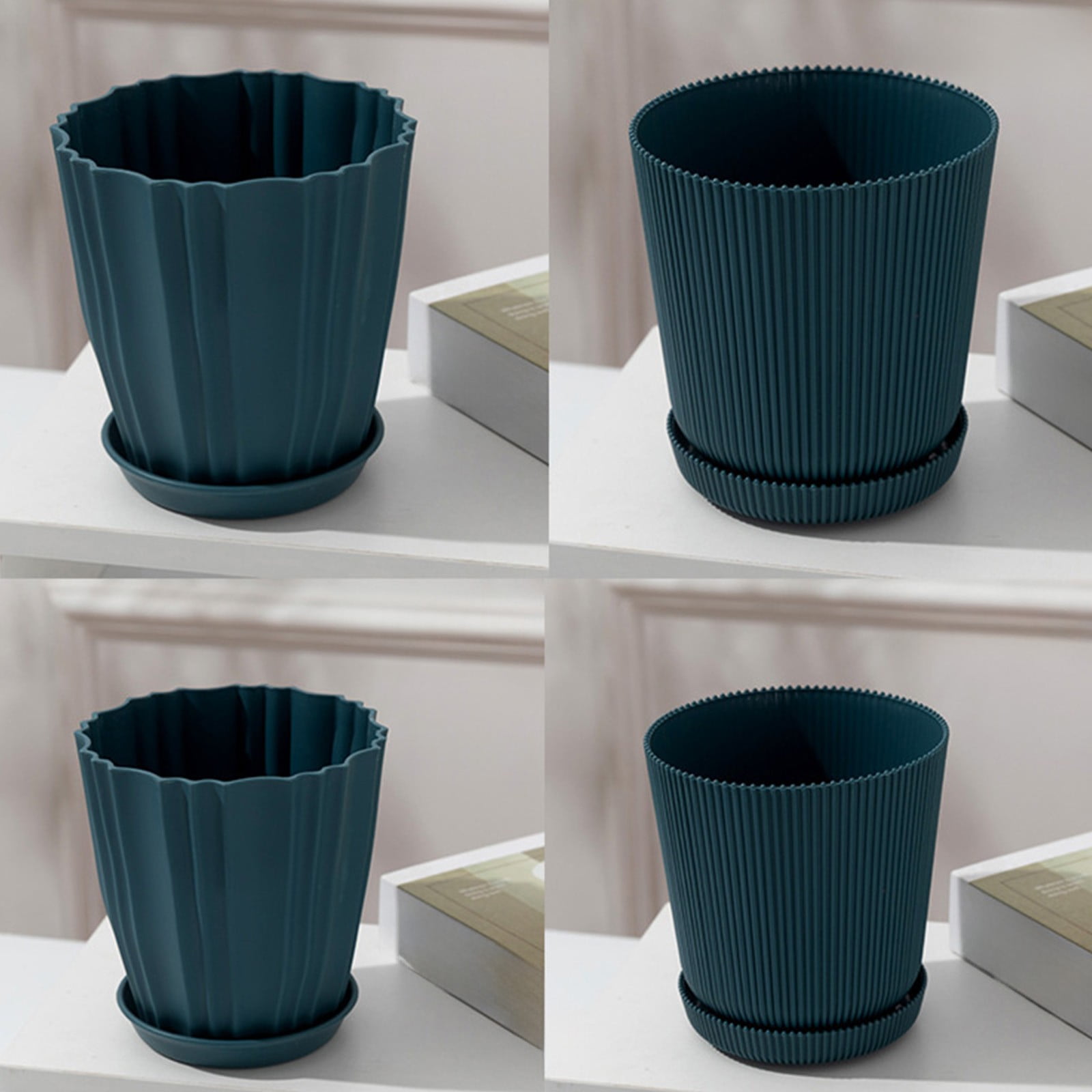 Nsxcdh Green Balcony Planter Pots with Base,Plastic Garden Containers ...