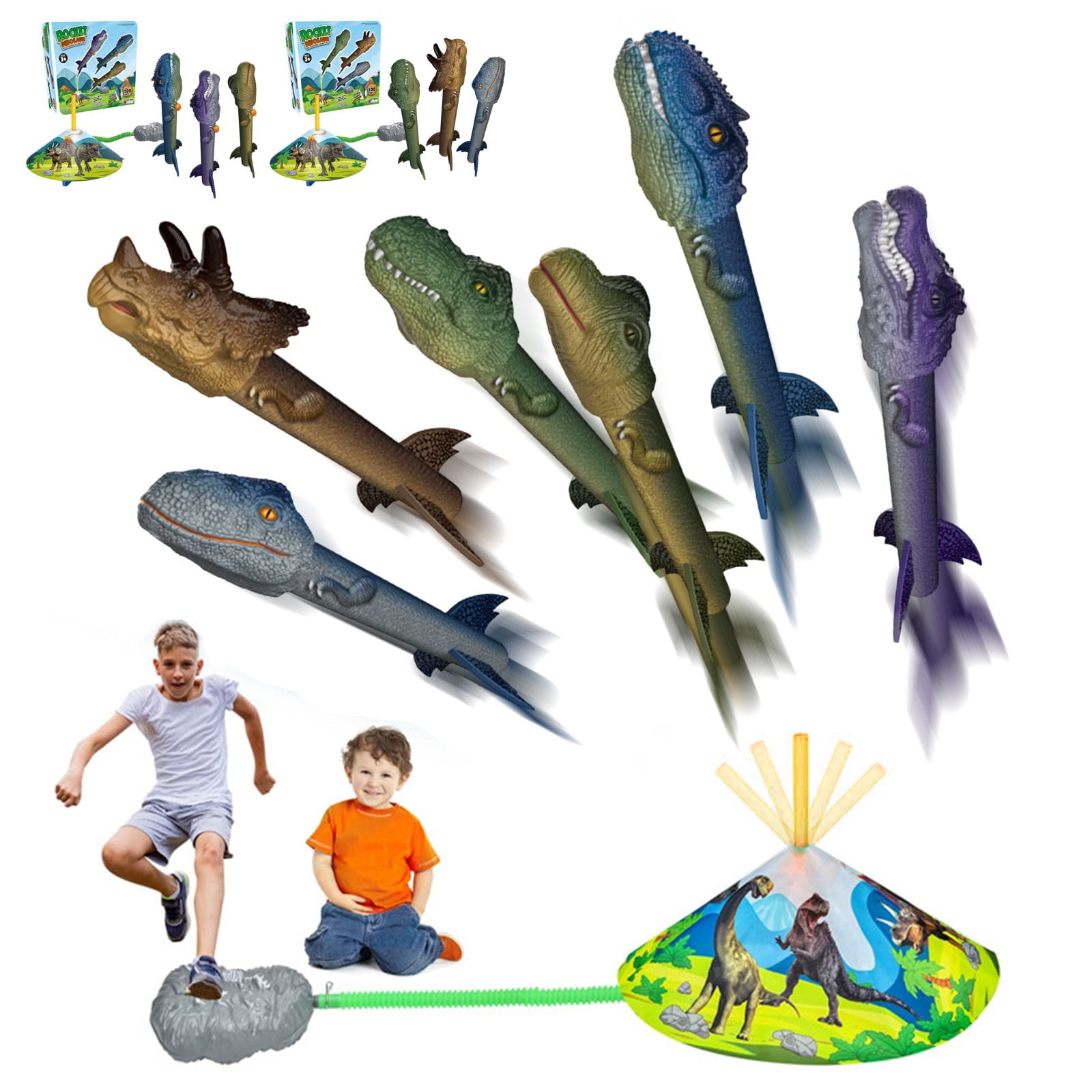 Nsxcdh Savings Outdoor Toys Flying Dinosaur Launcher Sky Missile ...