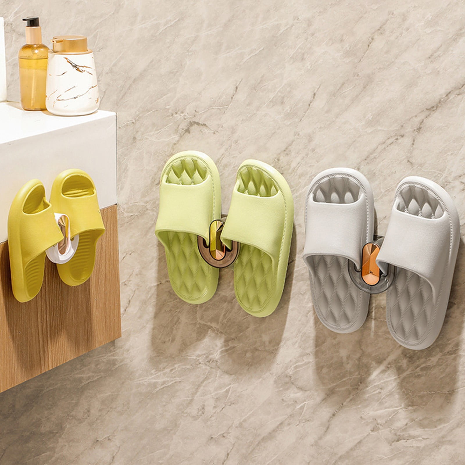 Nsxcdh Savings Wall-Mounted Slipper Rack Non-Drill Bathroom Shoe ...