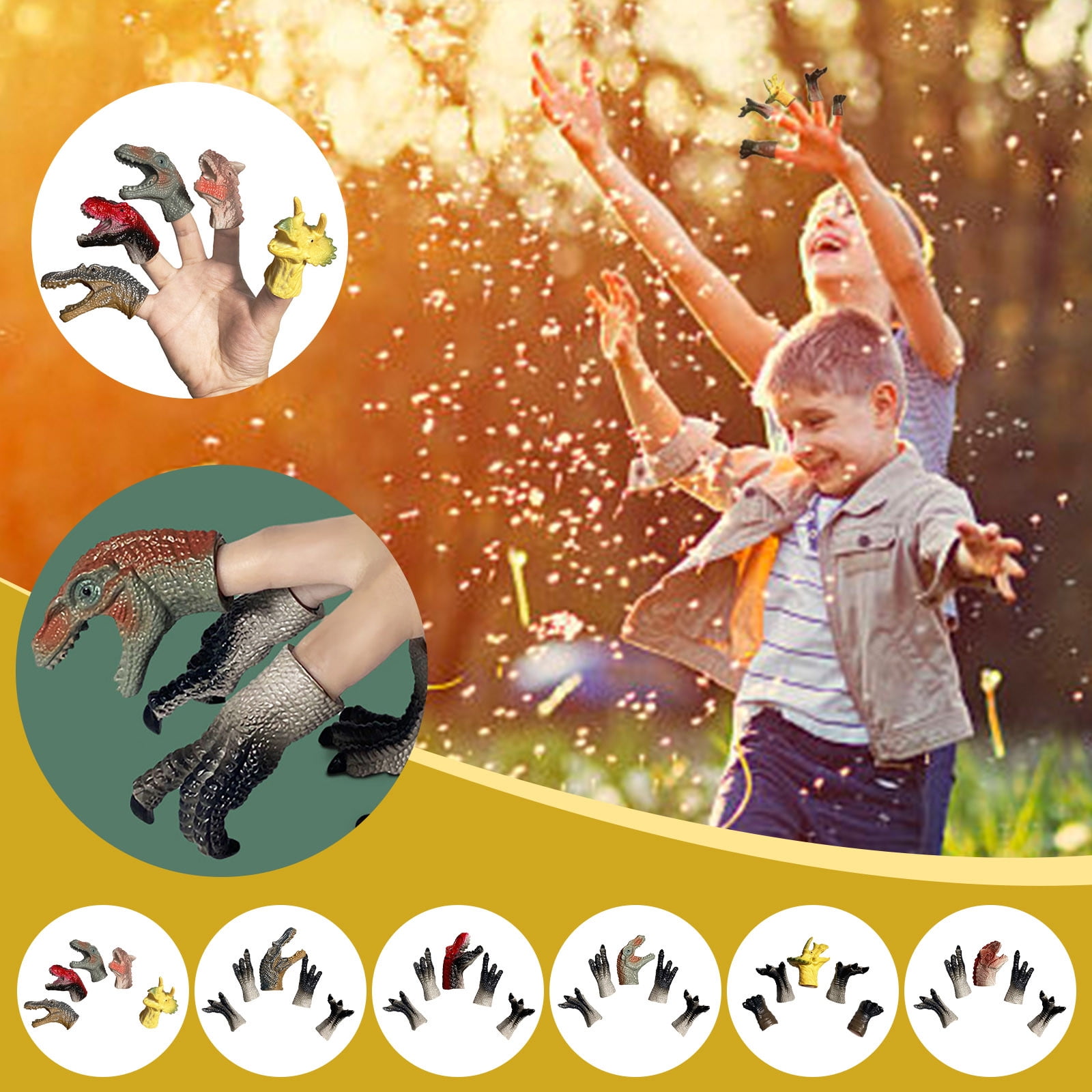 Nsxcdh Sensory Toys for Early Learning Dinosaur Finger Puppet Set, Hand ...