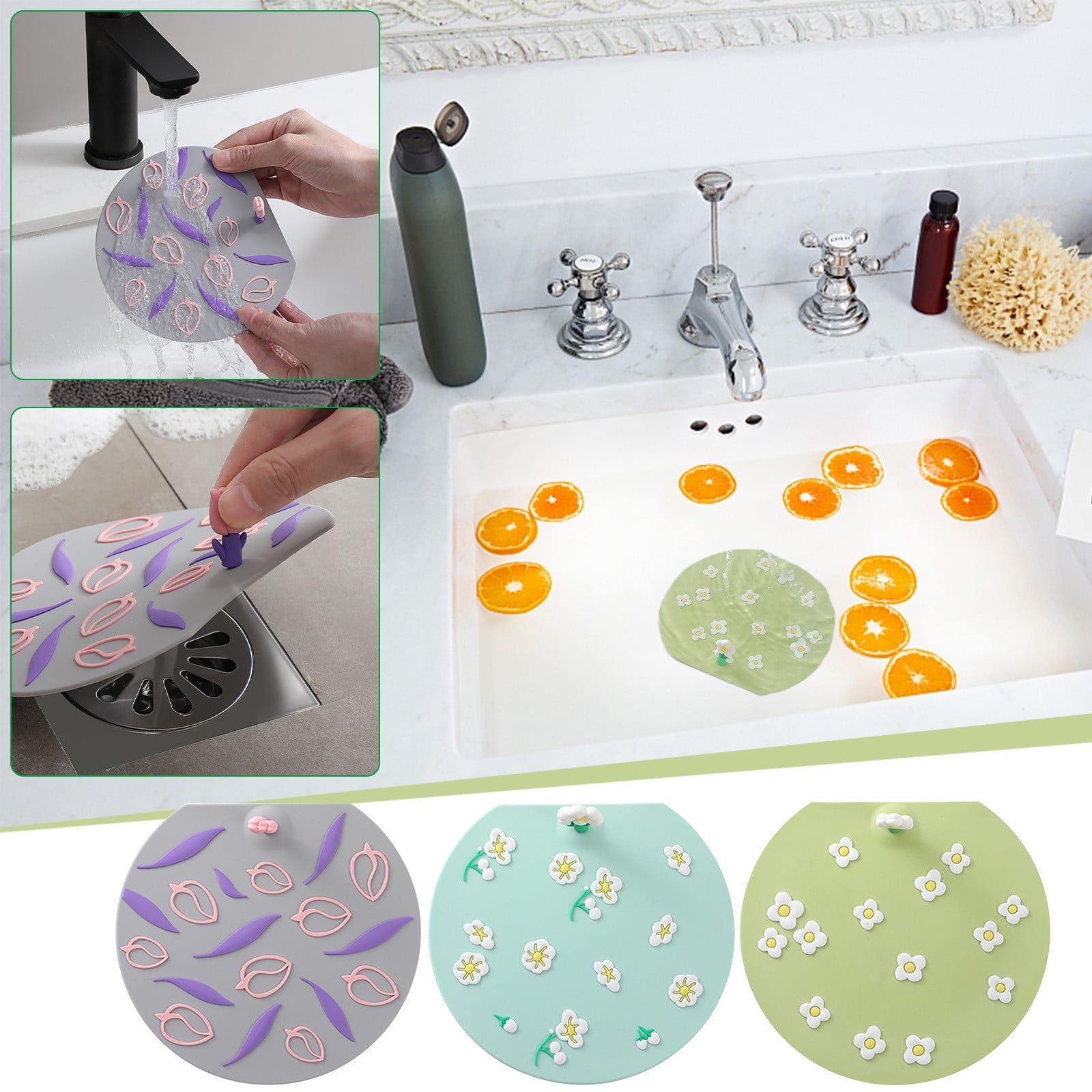 Nsxcdh Sink Floor Drain Cover,Insect and Odor Proof Pvc,Easy Clean Flat ...