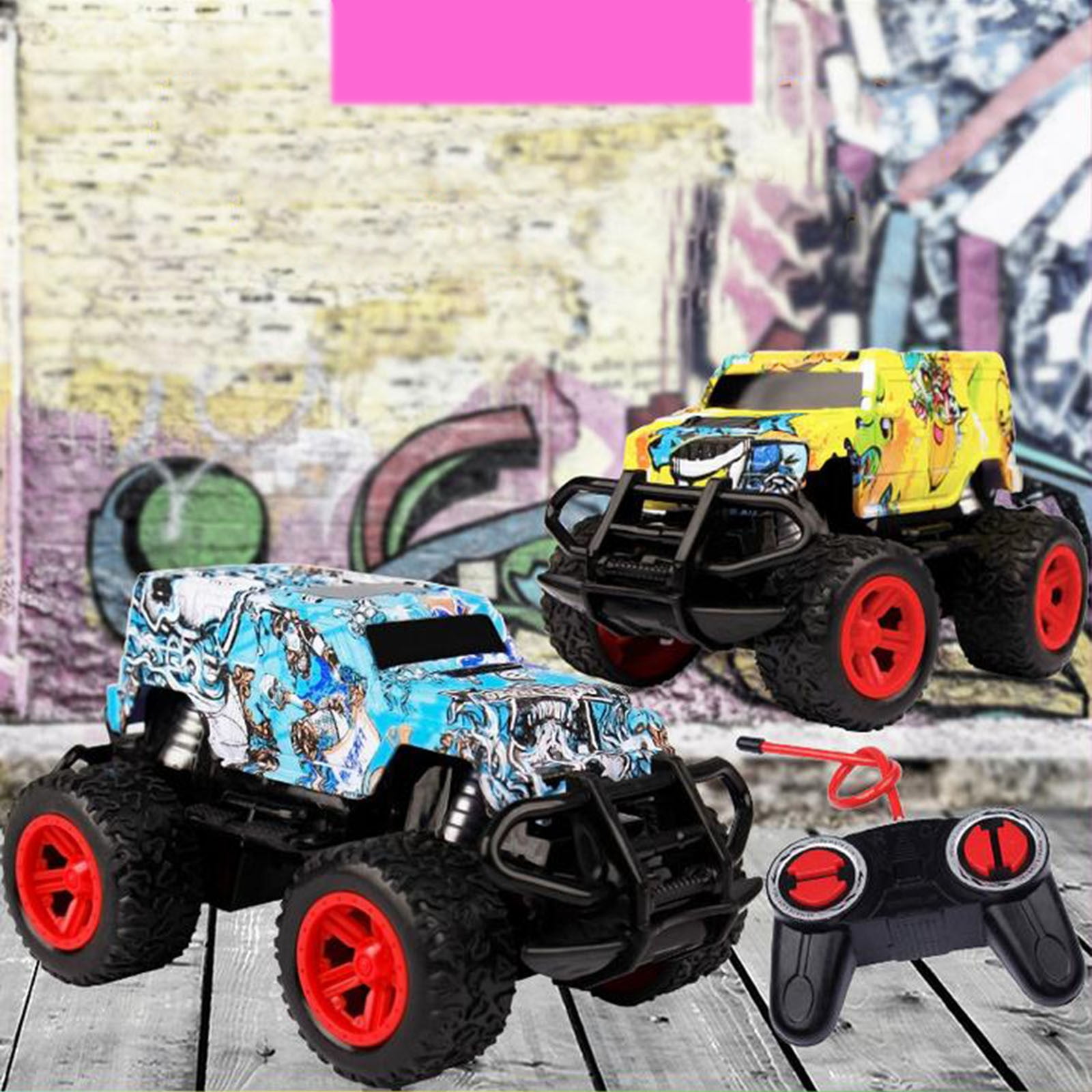 Nsxcdh Wireless Four-Way Remote Control Off-road Vehicle,Graffiti Toy ...