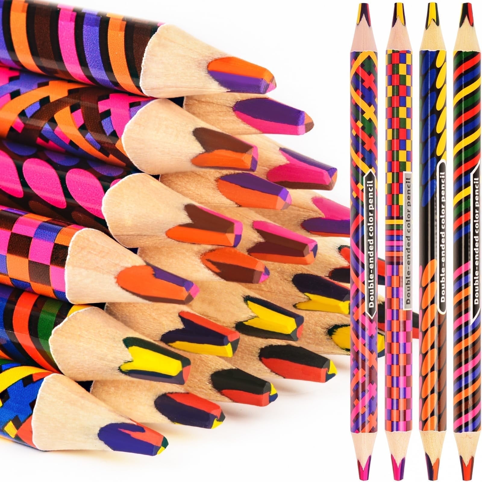 Nsxsu 12 Jumbo Colored Pencils for Adults/Kids, Double-Ended Rainbow ...
