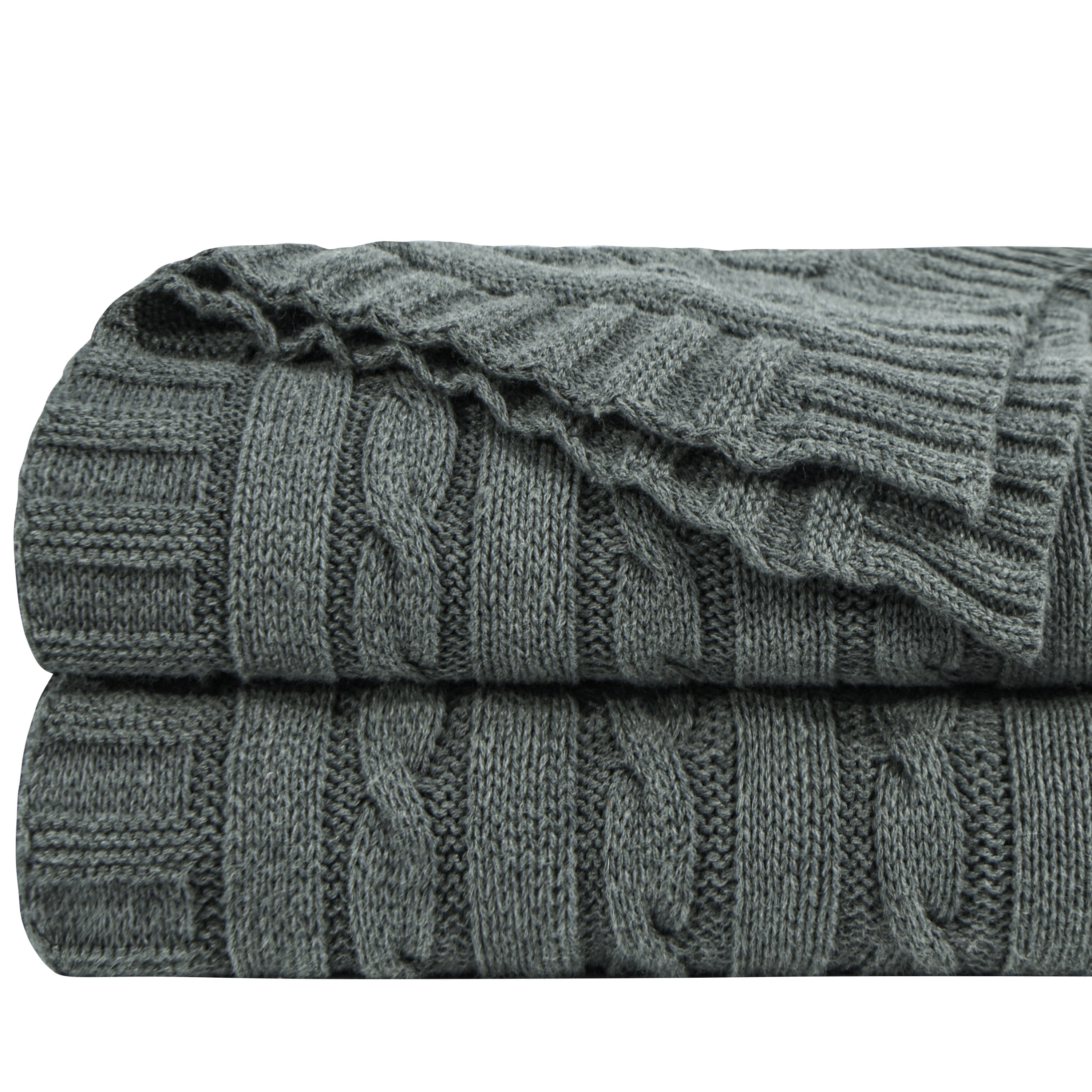 Ntbay 100% Cotton Cable Knit Throw, Super Soft Warm Knitted Blanket ...