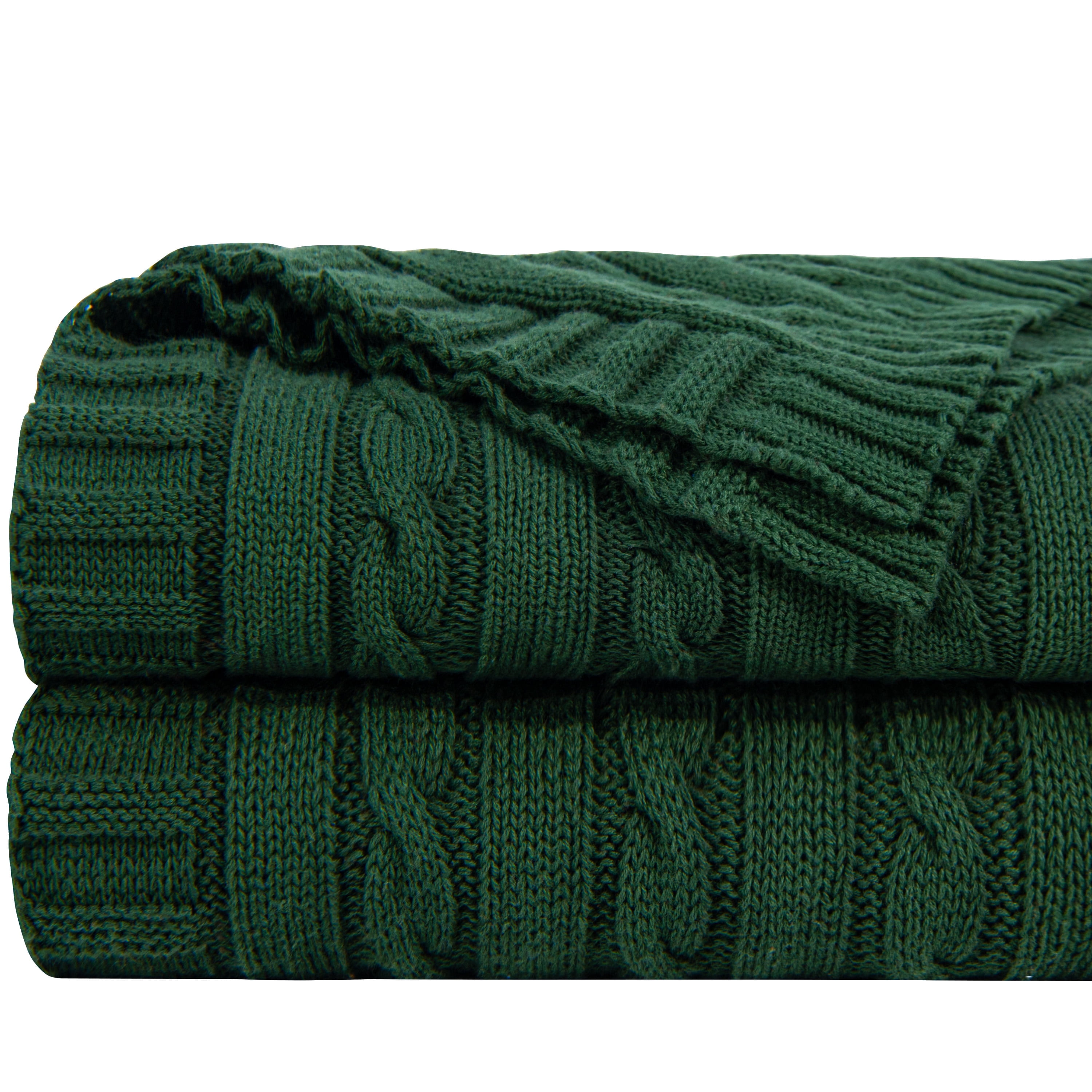 Ntbay 100% Egyptian Cotton Throw, 60"x80", Dark Green, Super Soft, High ...