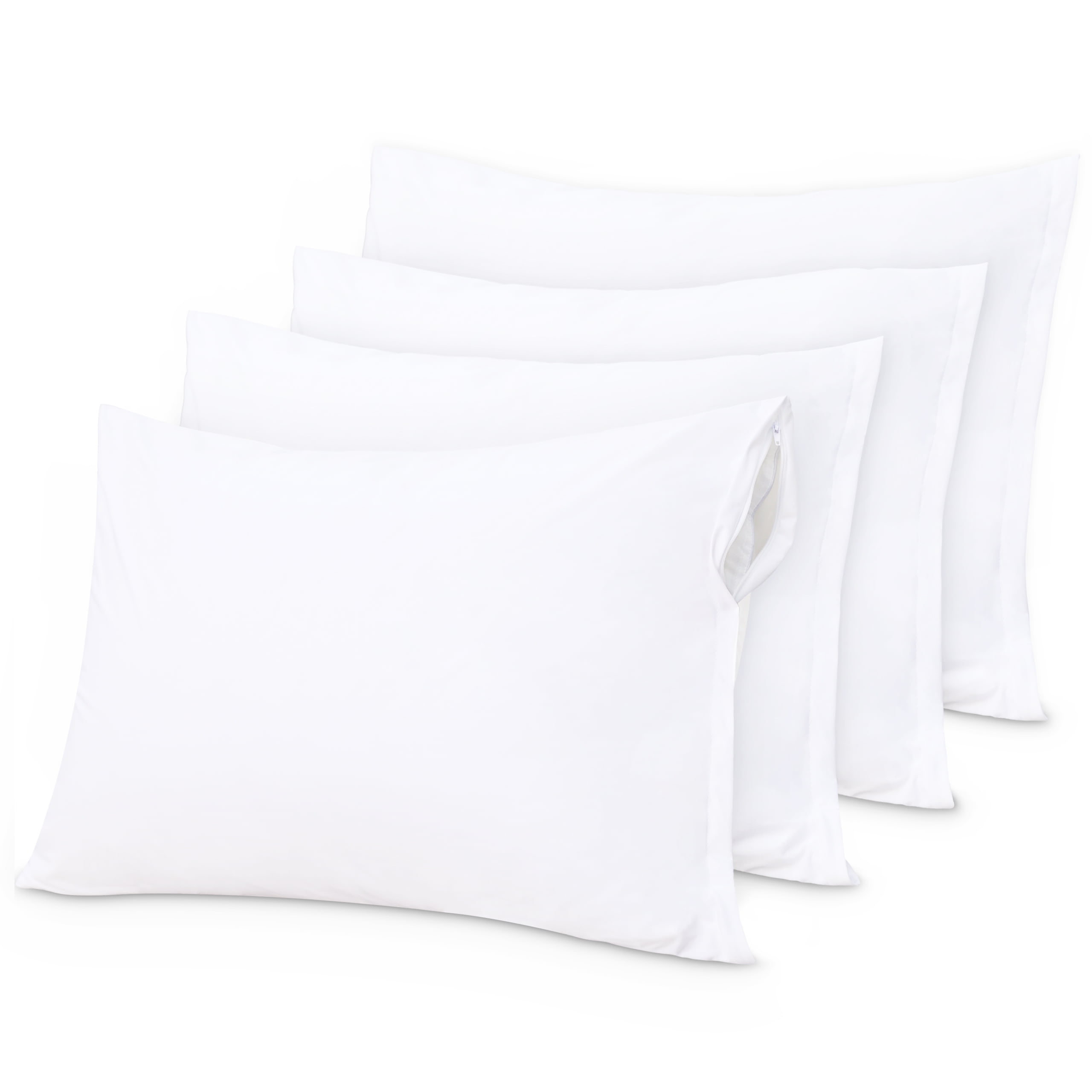 Ntbay Standard Waterproof Pillow Protectors, 4 Pack, Super Soft, Quiet ...