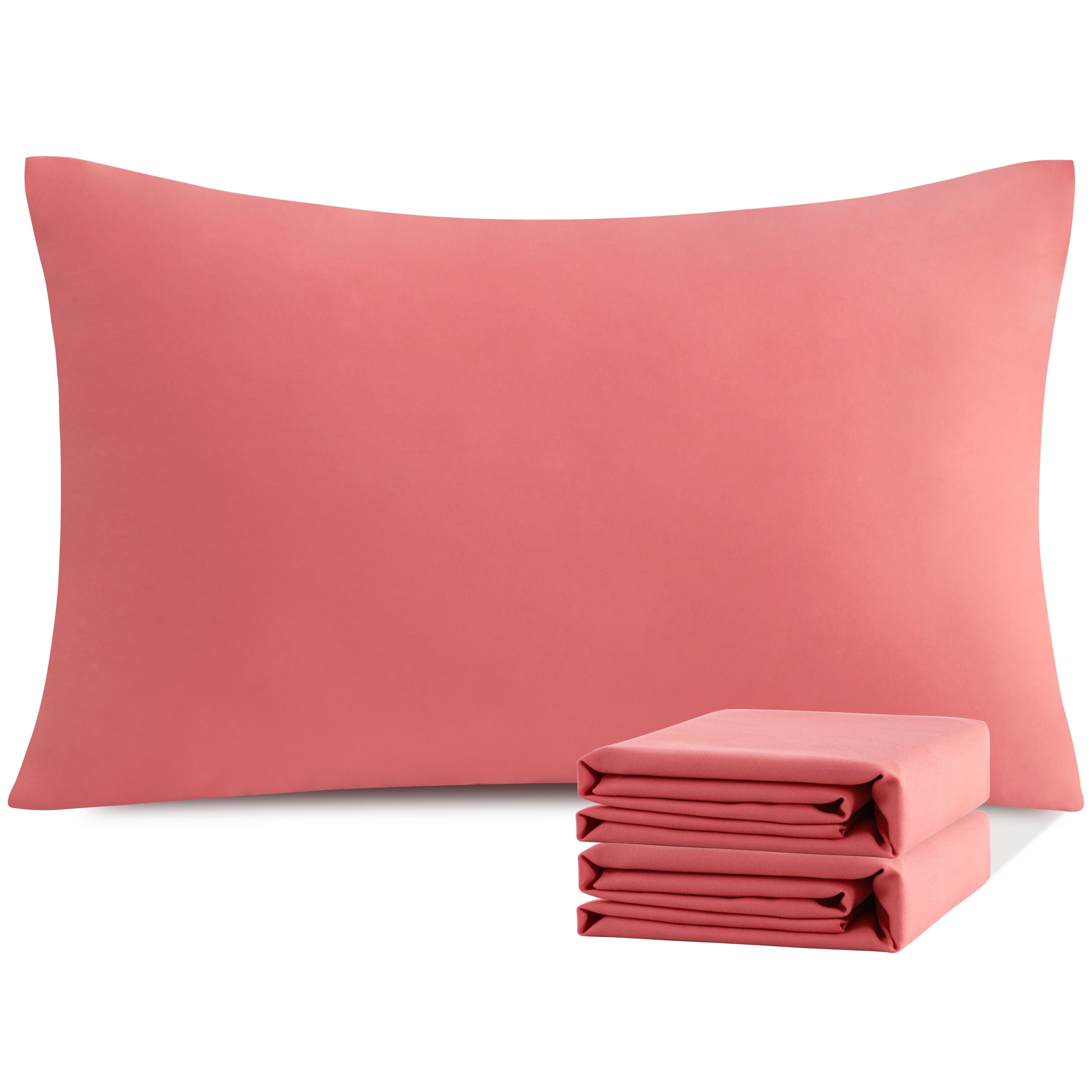 NT Bay Microfiber Pillowcase Set 2 Pack Standard Coral Pink Envelope ...