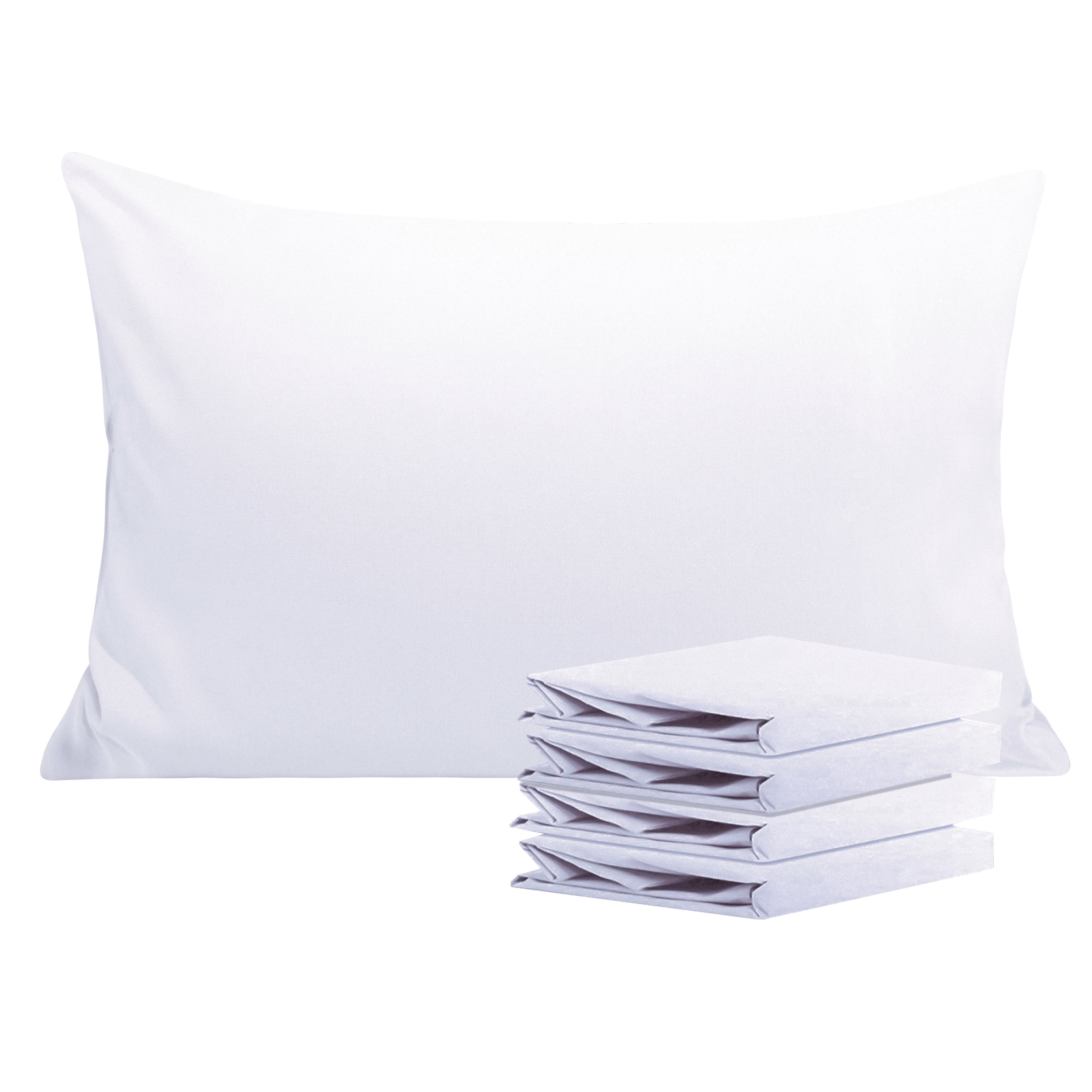 NT Bay Microfiber Pillowcase Set 4 Pack Queen White Envelope Closure ...