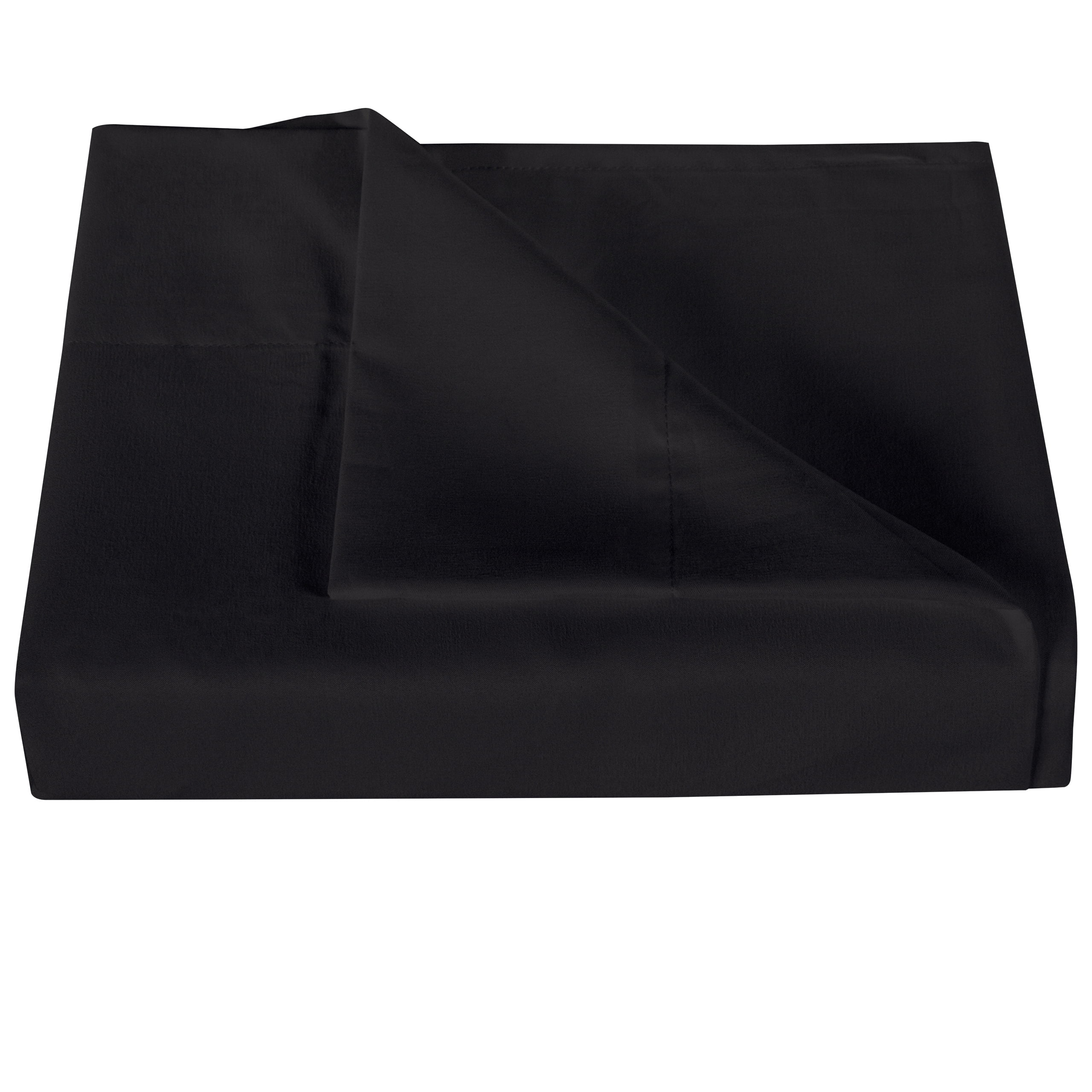 NT Bay, Twin Flat Sheet, 66x96 inches, Black, Microfiber, 4 inches hem ...