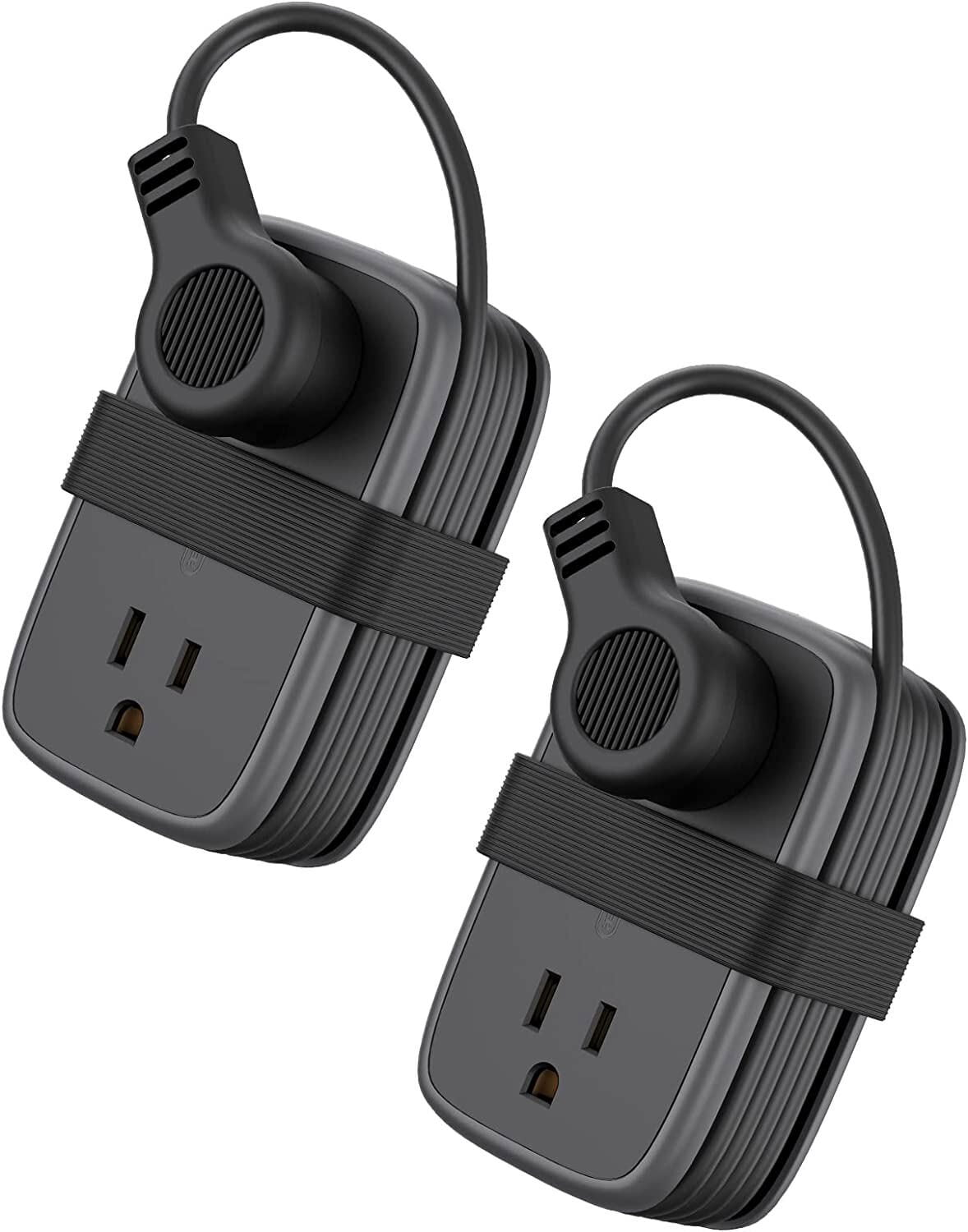 2 Pack Power Strip W/ 4 Outlets 3 USB Ports 4ft Short Extension Cord ...