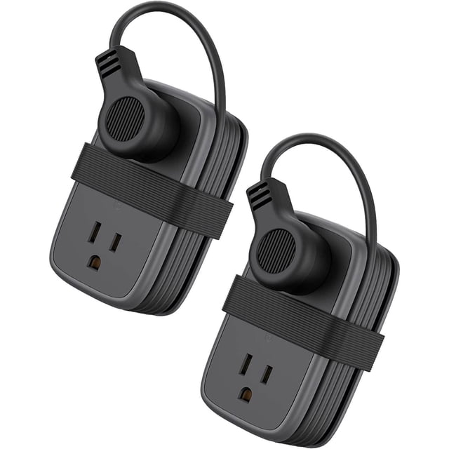 2 Pack Power Strip W/ 4 Outlets 3 USB Ports 4ft Short Extension Cord ...