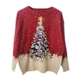Hualeimao Womens Fall Sweaters 2024 Casual Christmas Tree Printed