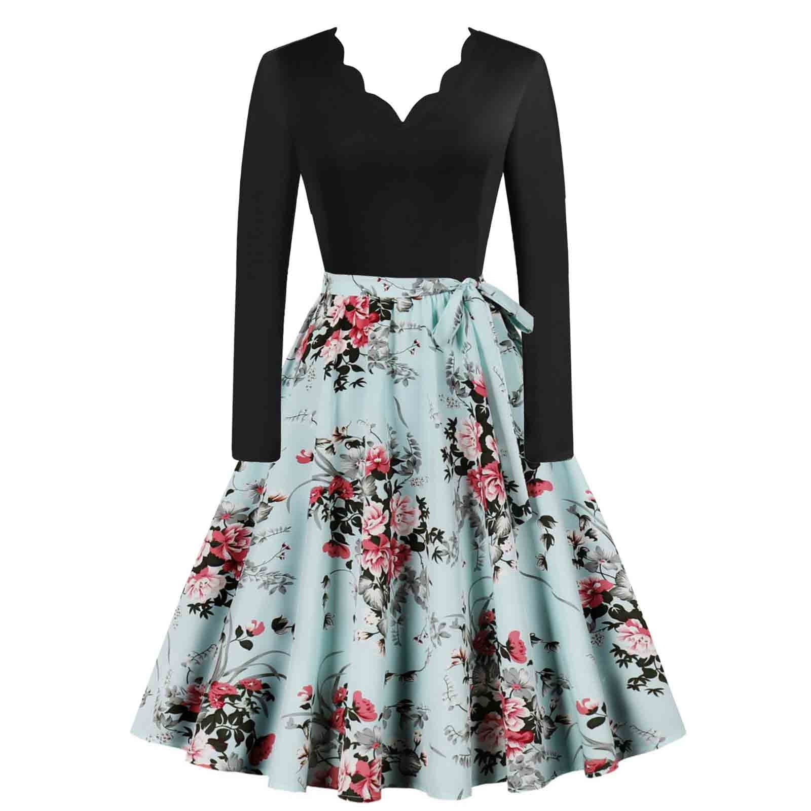 Ntpkop Women's Vintage Polka Dot 1950s Audrey Retro Rockabilly Belt ...