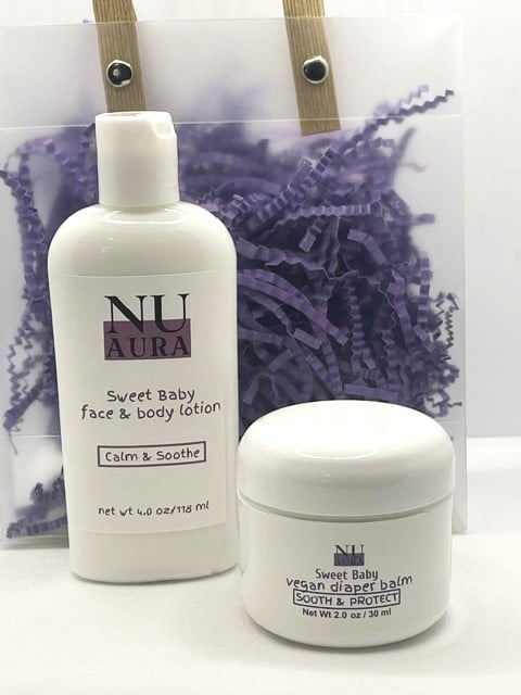 Nu Aura Sweet Baby Duo, Face & Body Lotion 4 Oz & Vegan Diaper Balm 4 ...