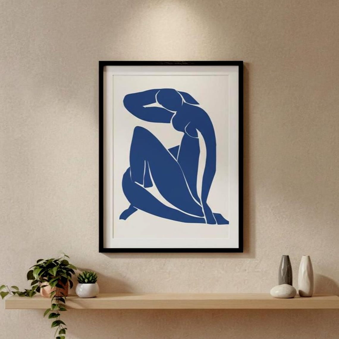Nu Bleu Iv, Henri Matisse Blue Woman Wall Decor, Minimalist Abstract ...