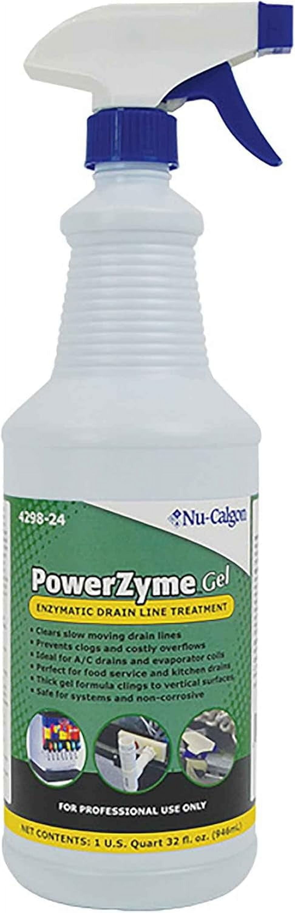 Nu-Calgon 4298-24 (1 qt. Spray Bottle) PowerZyme Gel Enzymatic Drain ...